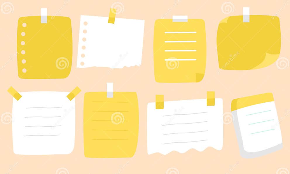 Collection of Sticky Note Illustrations Vector Stock Illustration ...