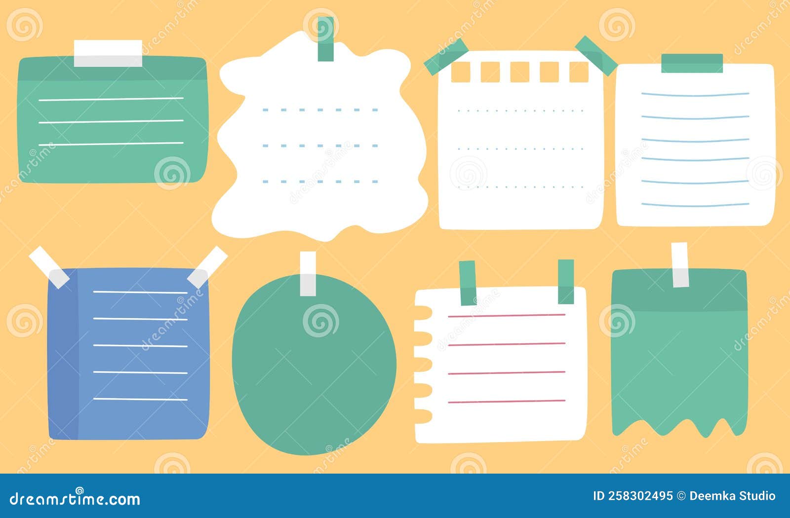 Collection of Sticky Note Illustrations Vector Stock Illustration ...