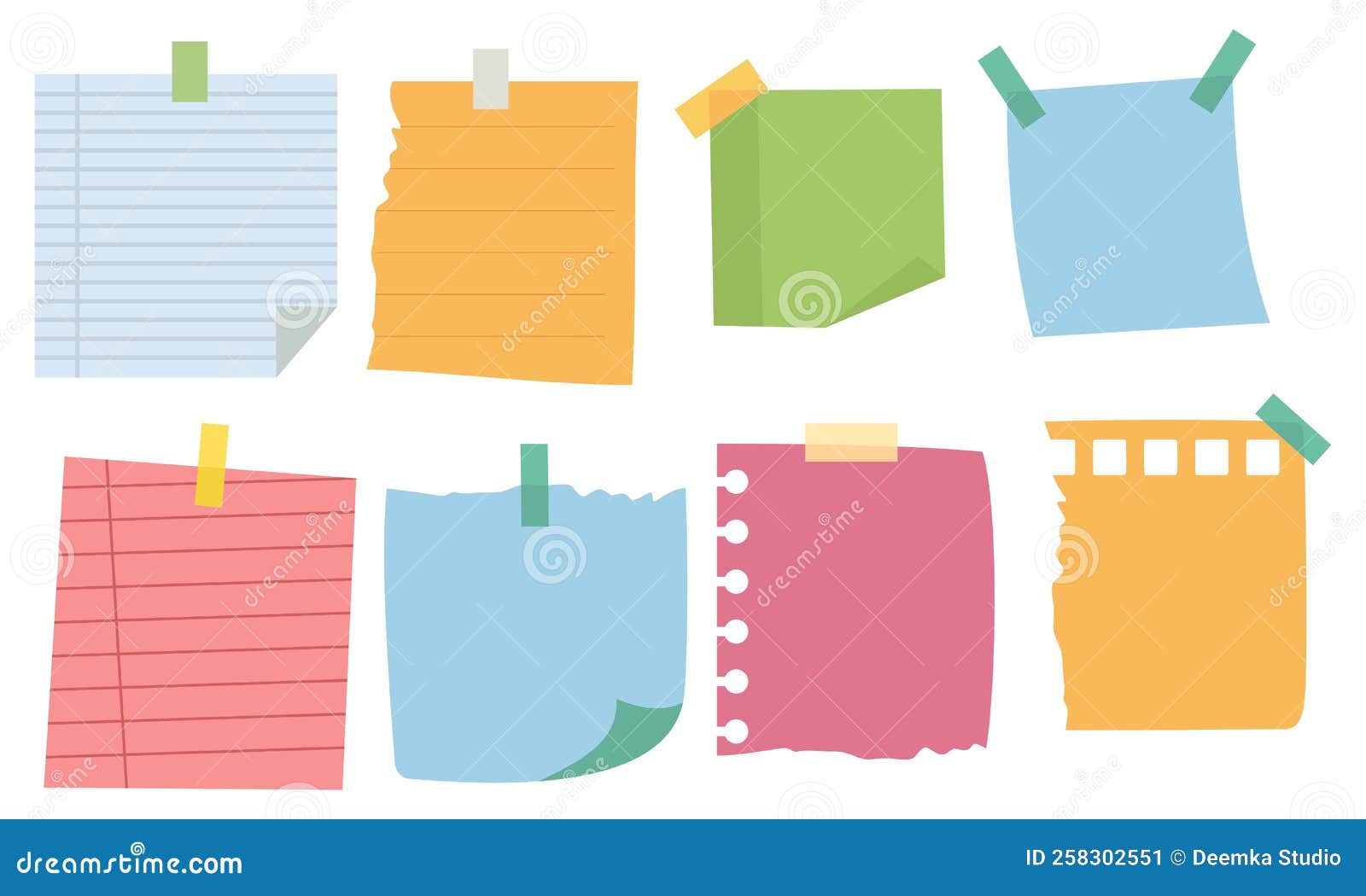 Collection of Sticky Note Illustrations Vector Stock Illustration ...