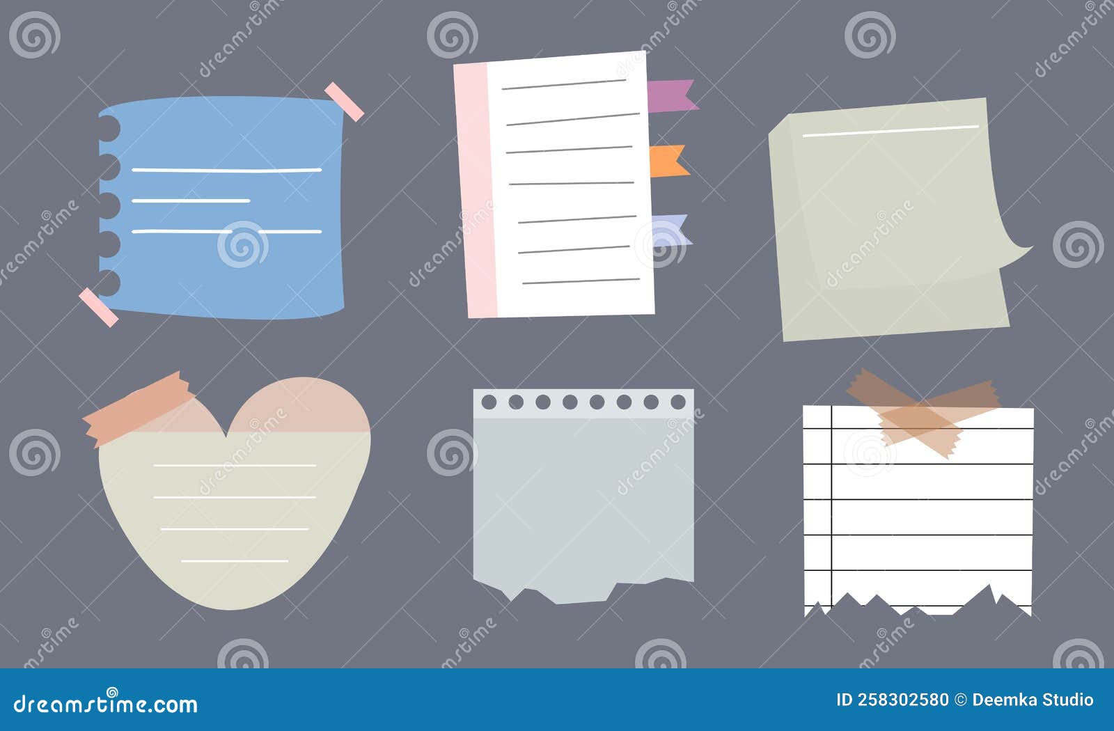 Collection of Sticky Note Illustrations Vector Stock Illustration ...