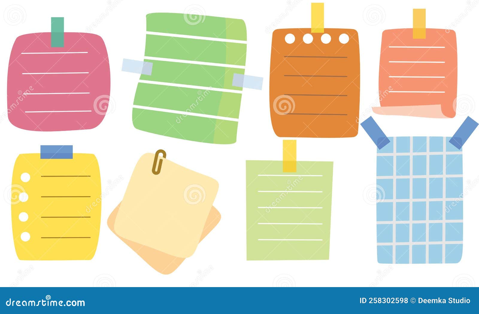 Collection of Sticky Note Illustrations Vector Stock Illustration ...