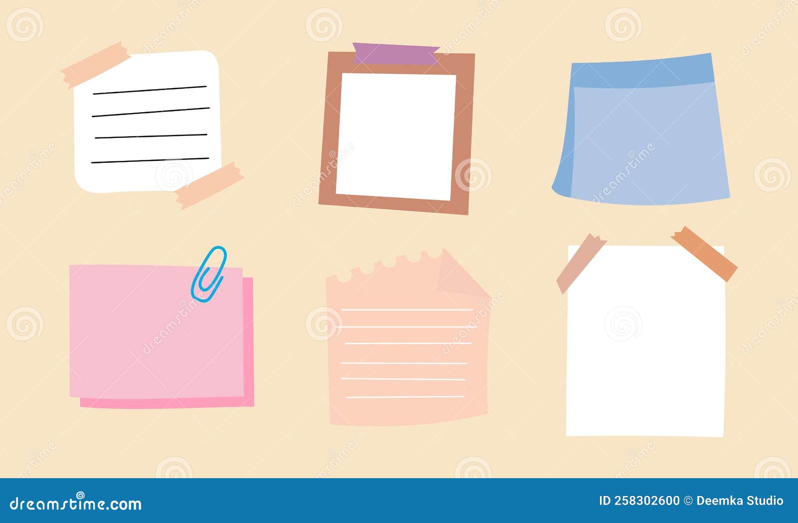 Collection of Sticky Note Illustrations Vector Stock Illustration ...