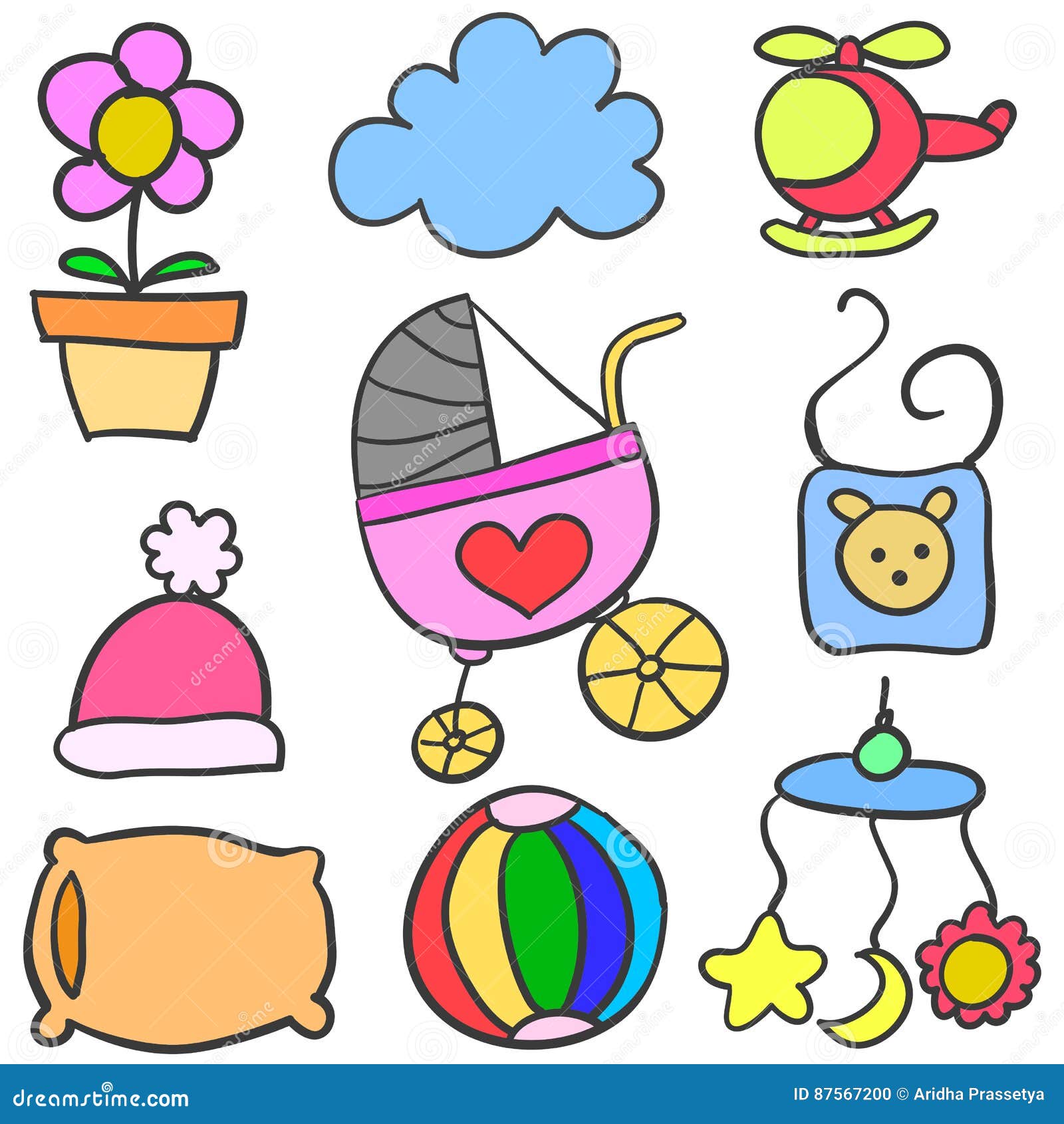 Collection Stock of Baby Doodle Set Stock Vector - Illustration of ...