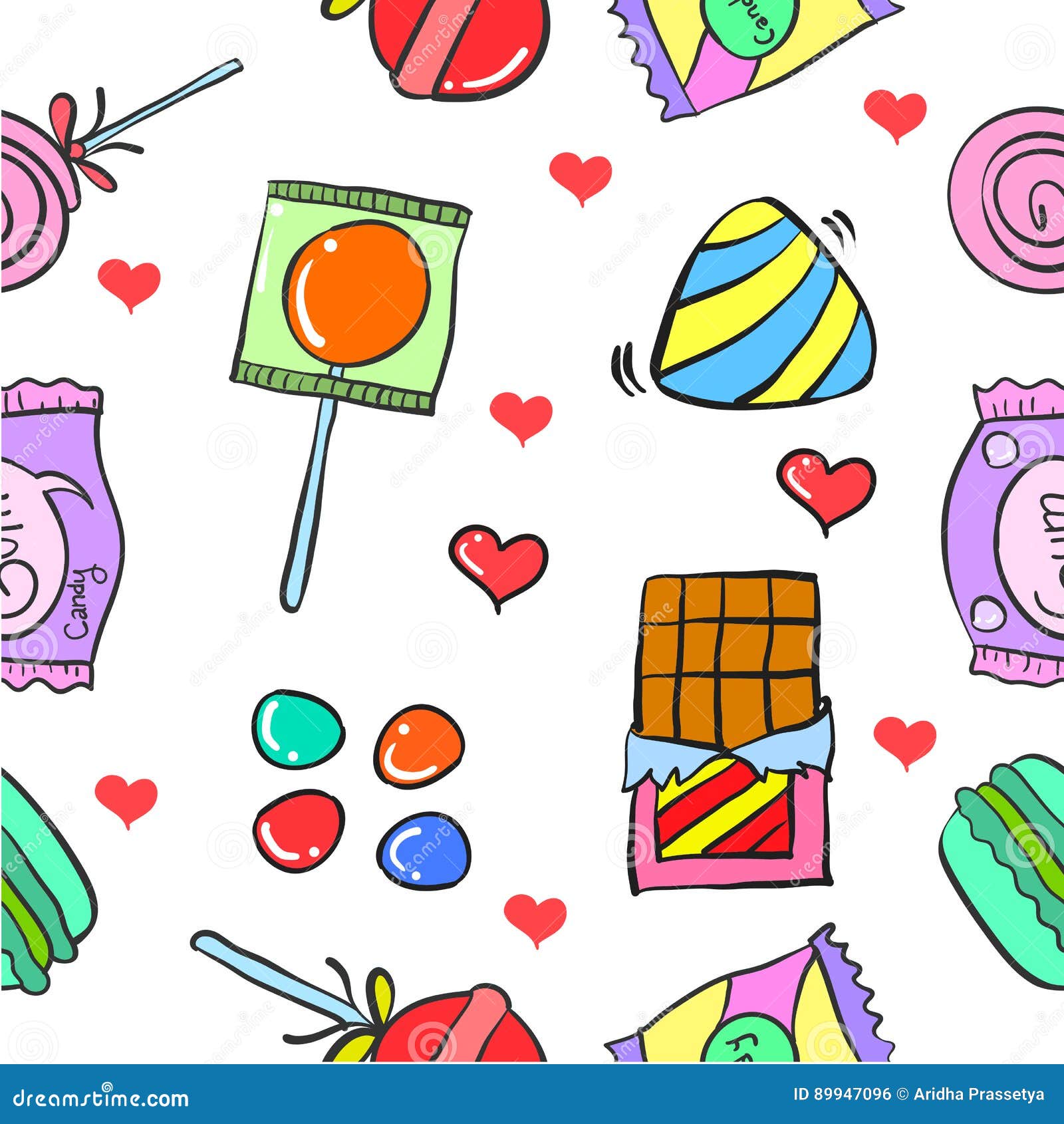 Collection Stock of Candy Sweet Doodle Stock Vector - Illustration of ...