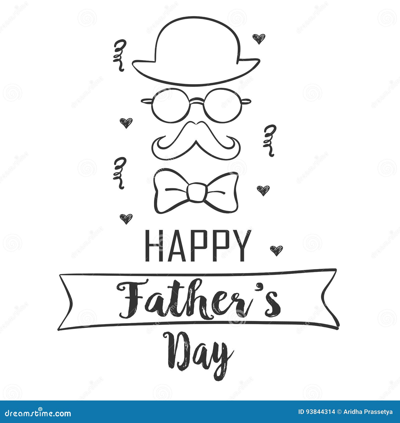 Collection Stock Father Day Doodle Style Stock Vector - Illustration of ...