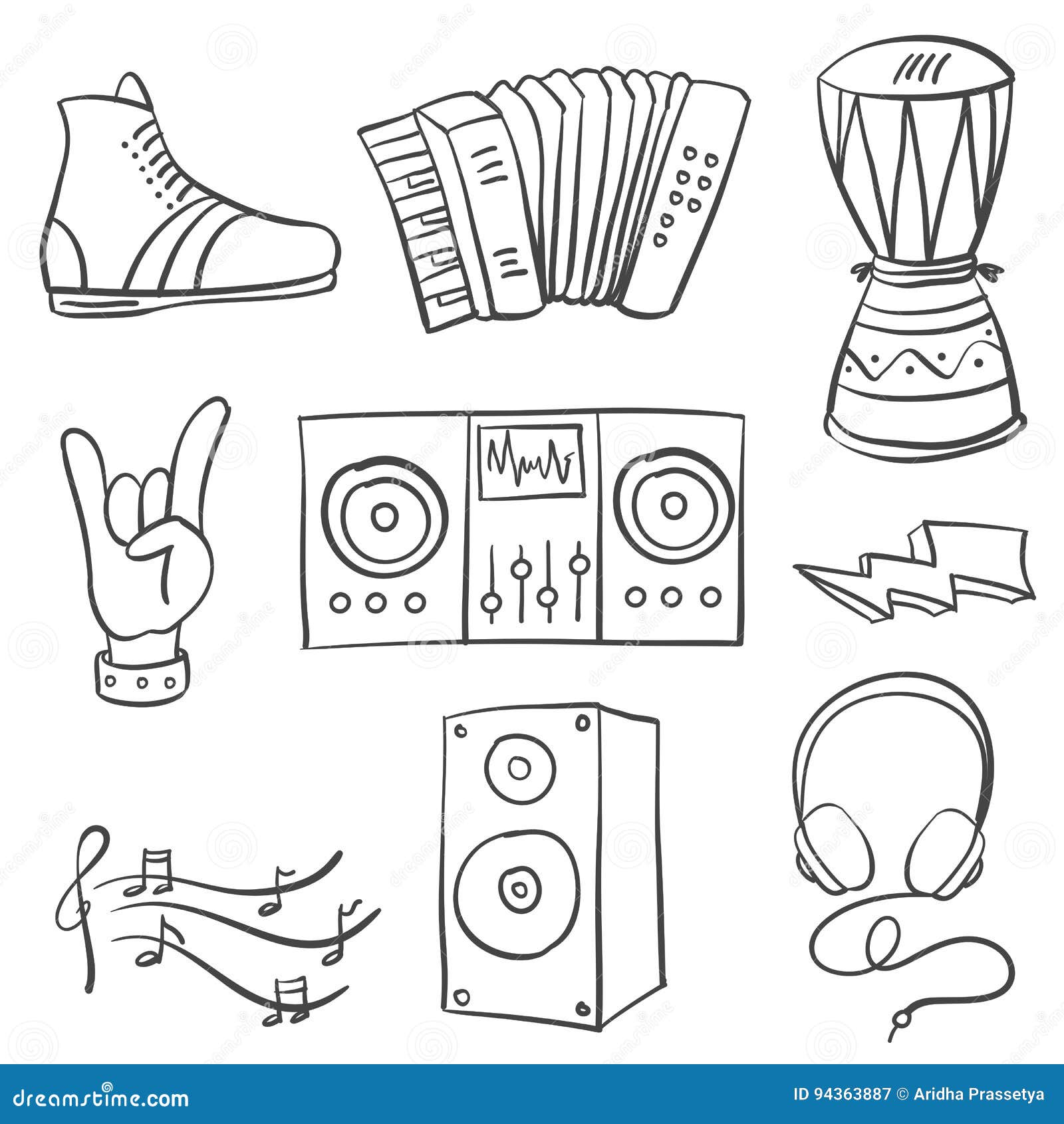 Collection Stock Musical Illustration Doodles Stock Vector ...
