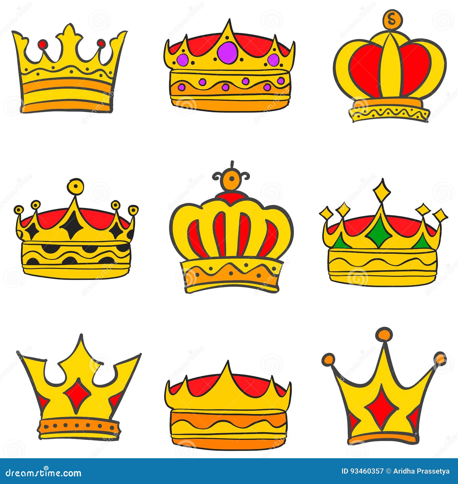 Collection Stock Style Elegant Crown Set Stock Vector - Illustration of ...