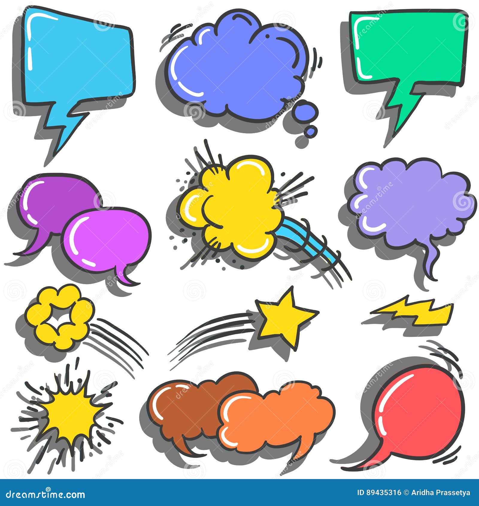 Collection Stock of Text Balloon Set Stock Vector - Illustration of ...