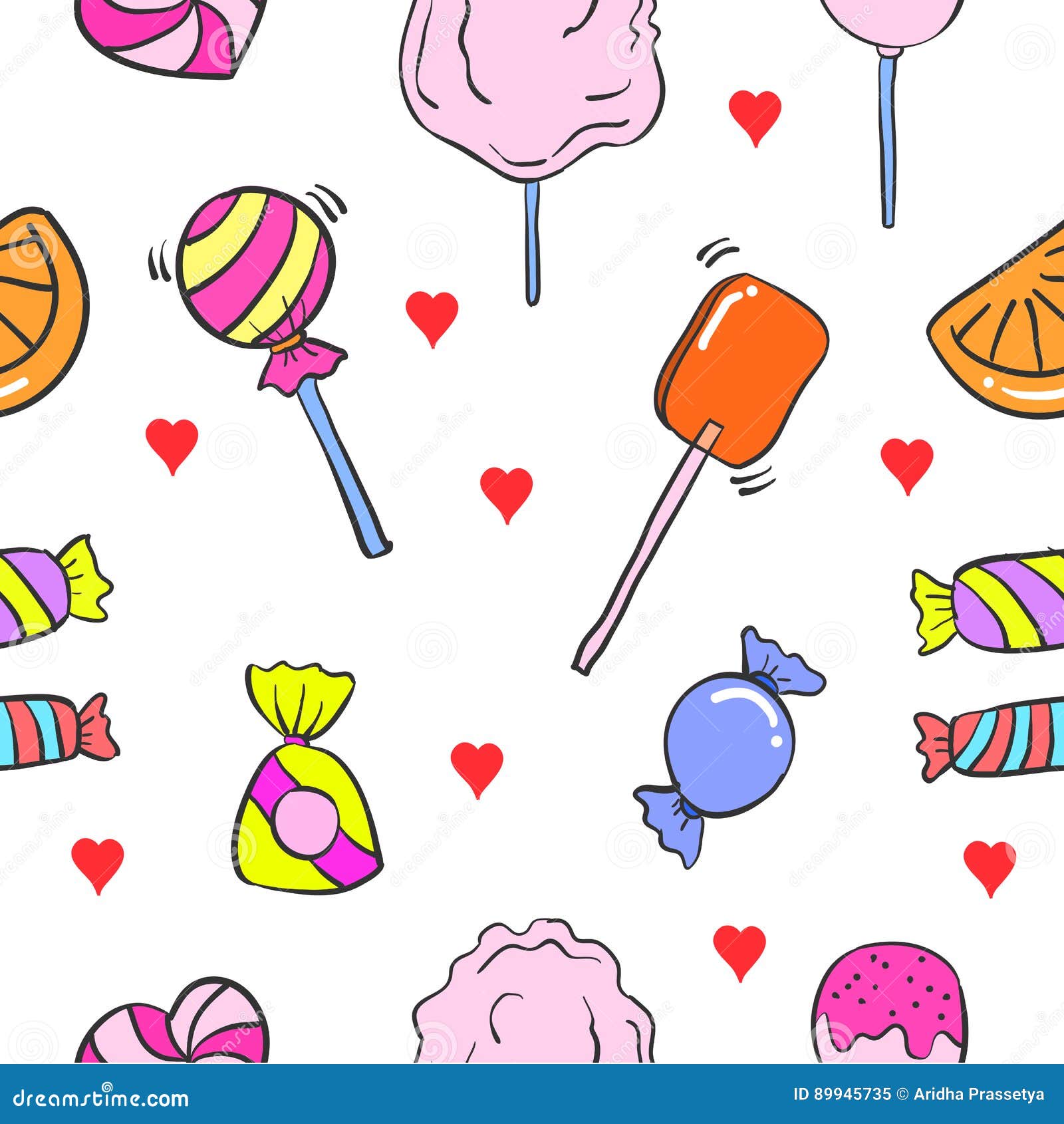 Collection Stock of Various Candy Doodles Stock Vector - Illustration ...