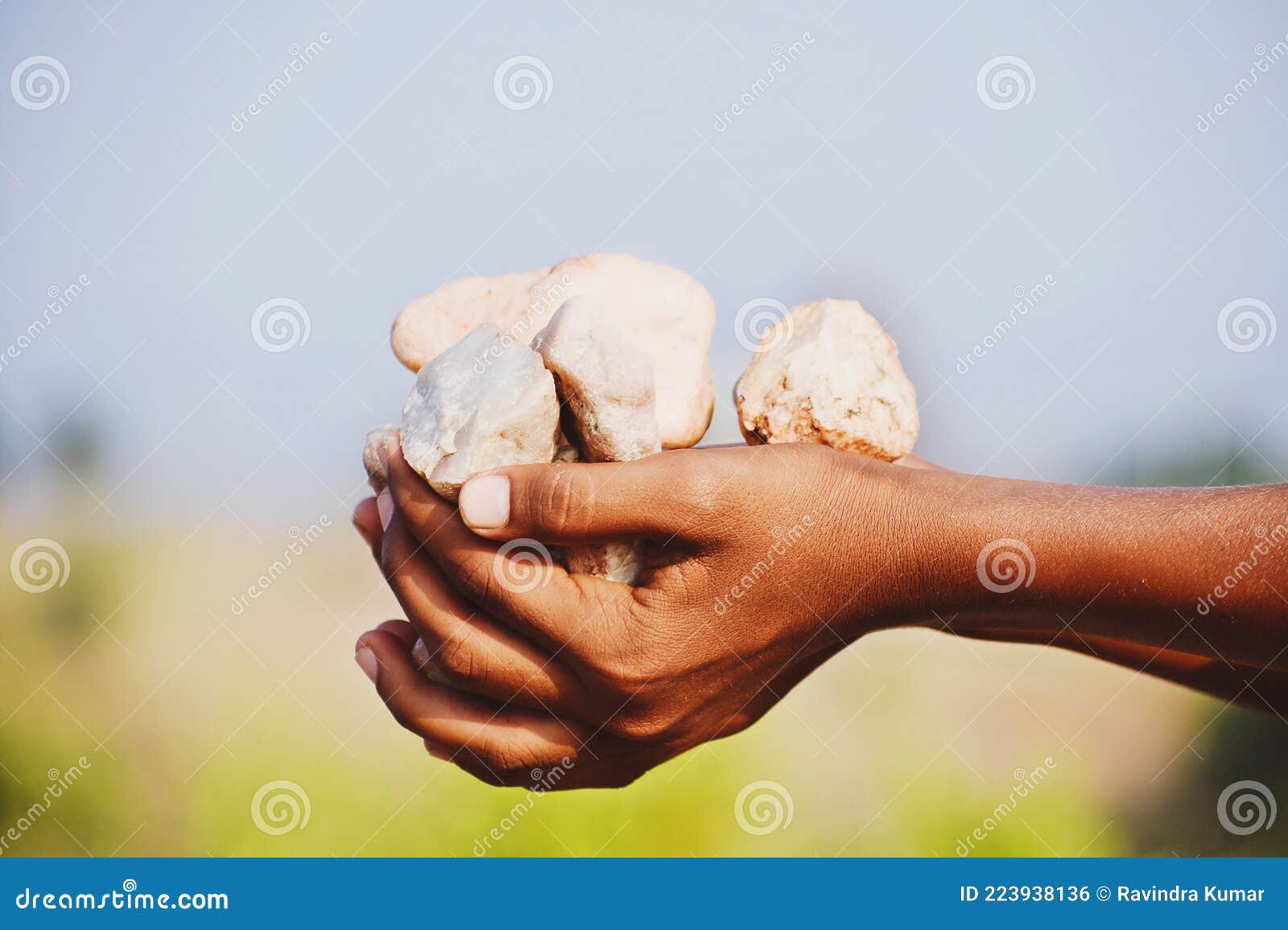Collection of Stone in Hand Stock Photo - Image of chips, hand: 223938136