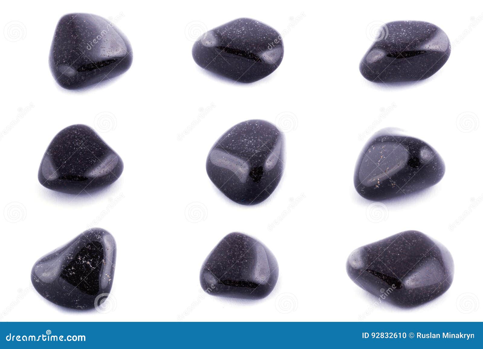 Collection of Stone Mineral Black Onyx Stock Photo - Image of mottled ...