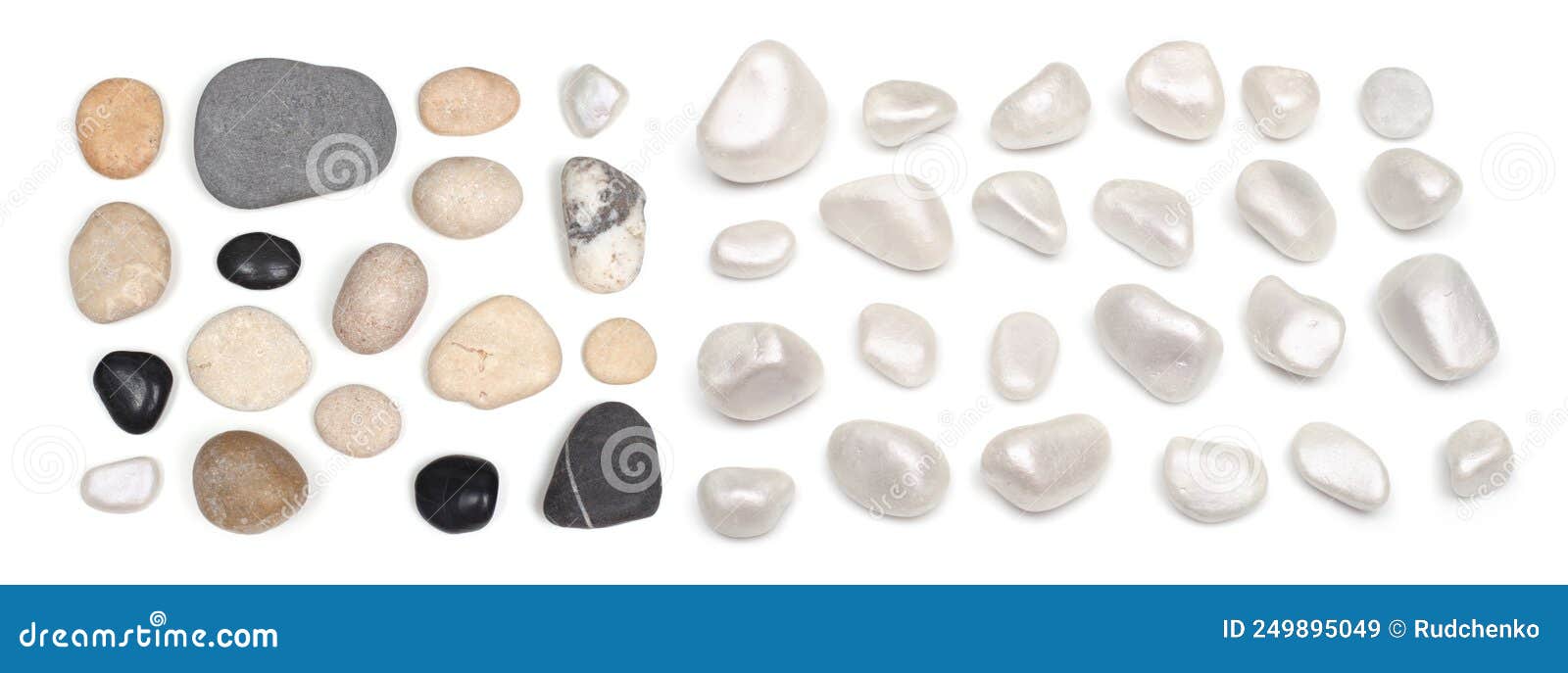 Collection of Stones on White Background Stock Image - Image of granite ...