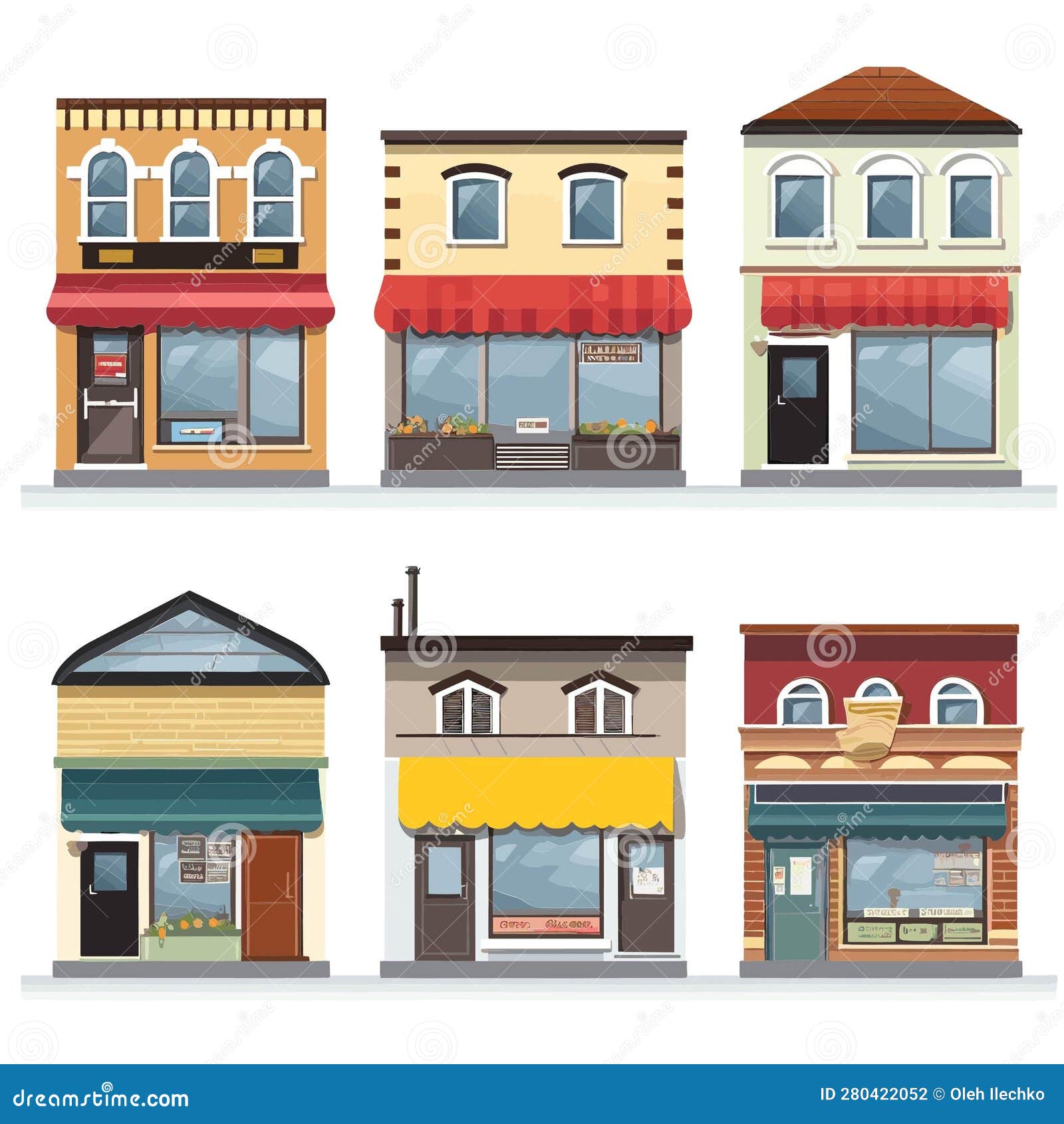 Store Set Vector Illustration on White Illustration Stock Vector ...