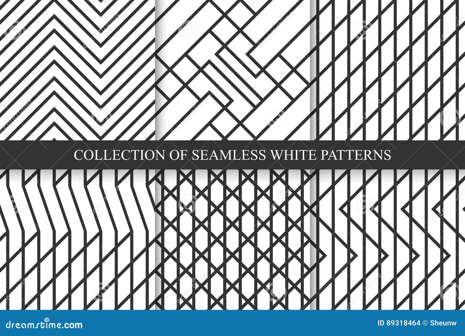 Collection of Striped Seamless Geometric Patterns. Stock Vector ...