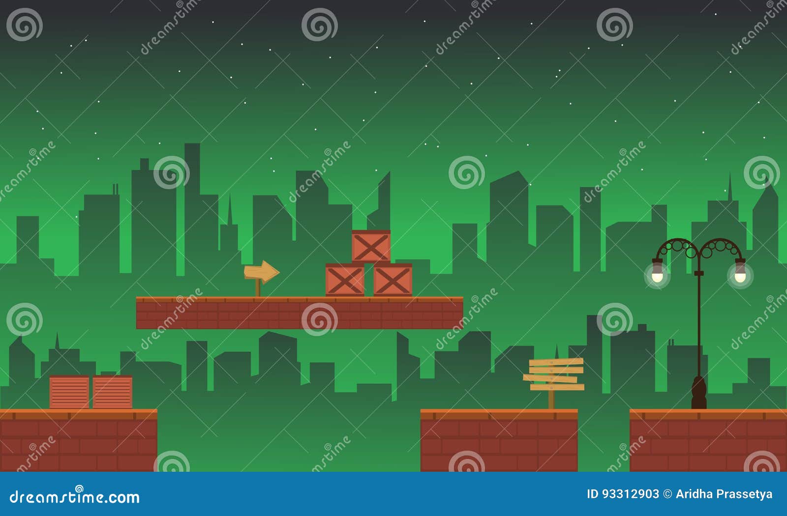 Collection Style Building Game Background Stock Vector - Illustration ...