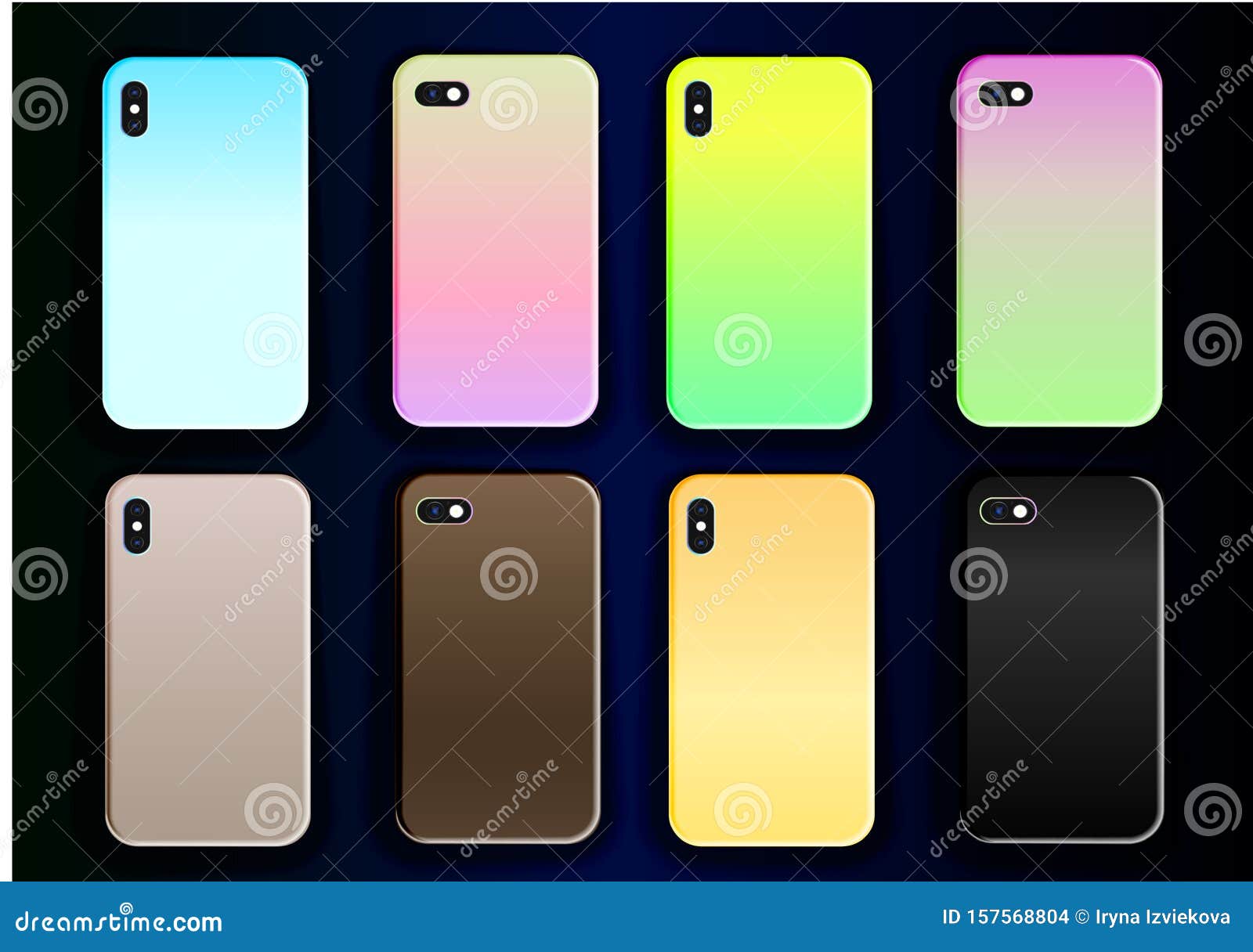Collection of Stylish Prints for Smartphone Case - Neon Gradient Set ...