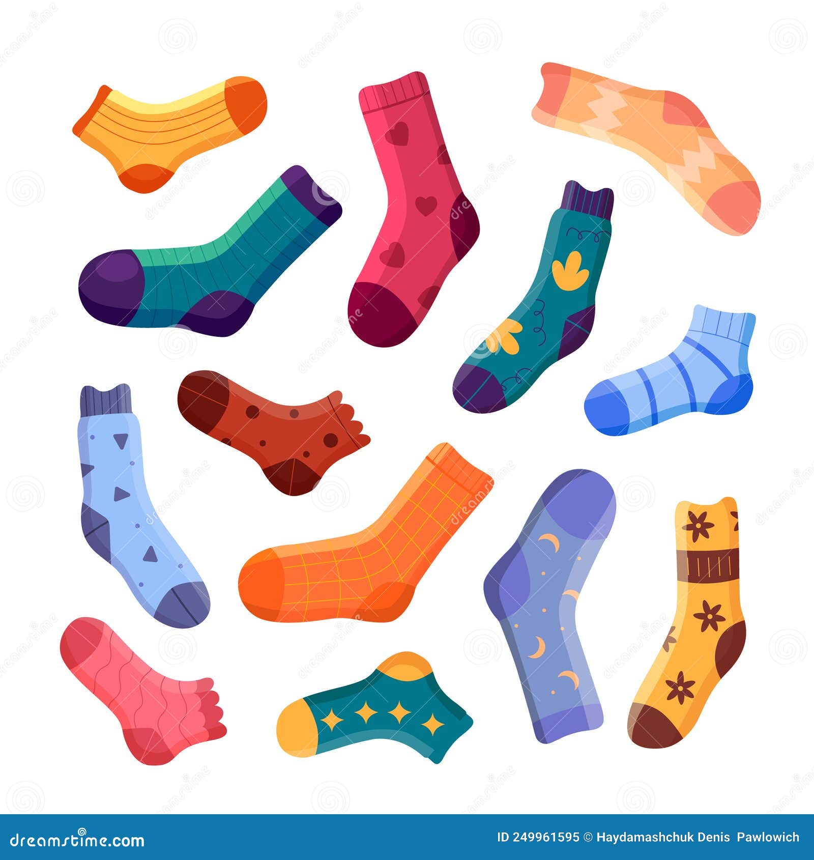 A Collection of Stylish Socks of Different Textures. Sock Collection ...