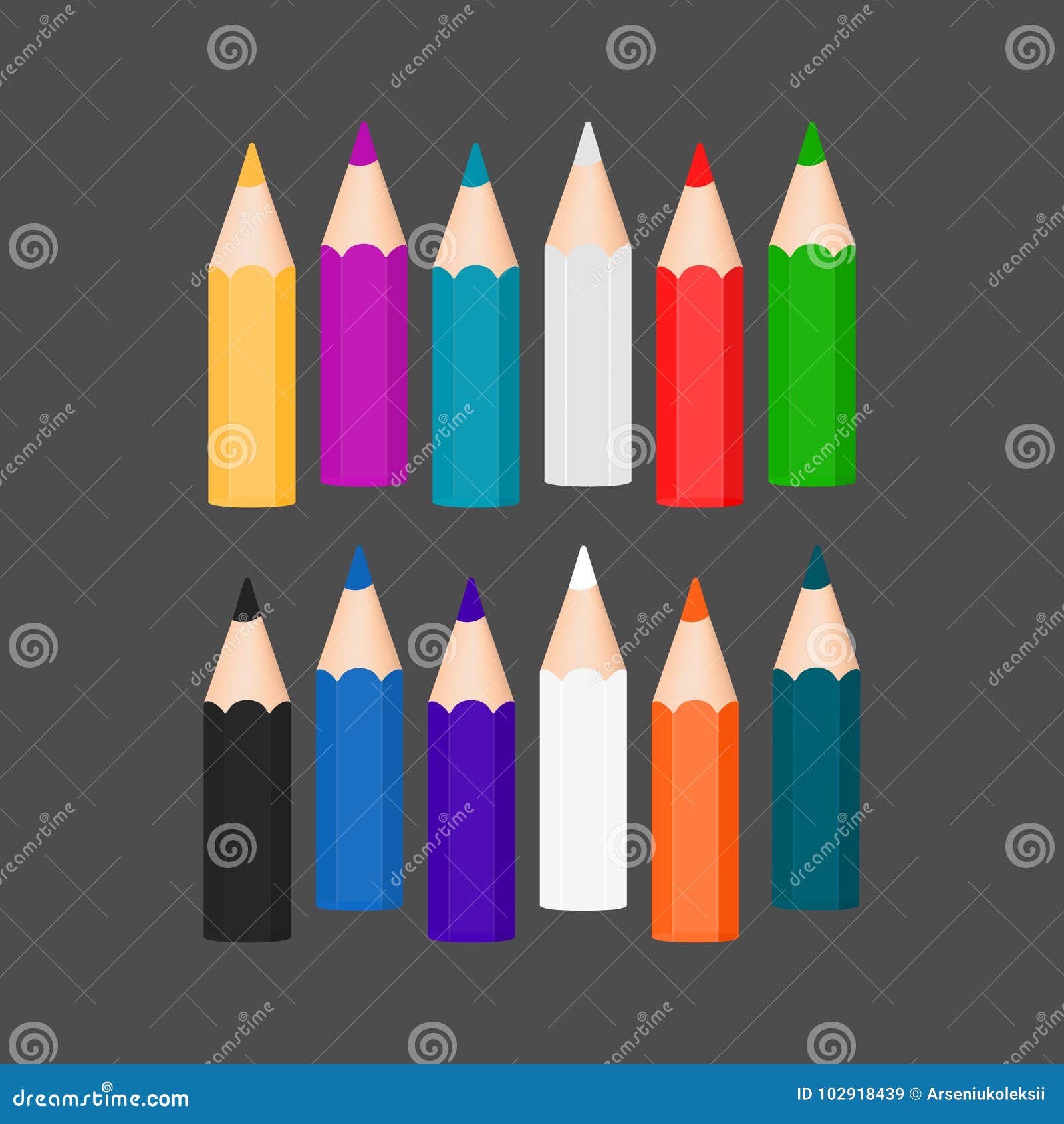 Collection of Stylize Pencil Icons. Stock Vector - Illustration of ...