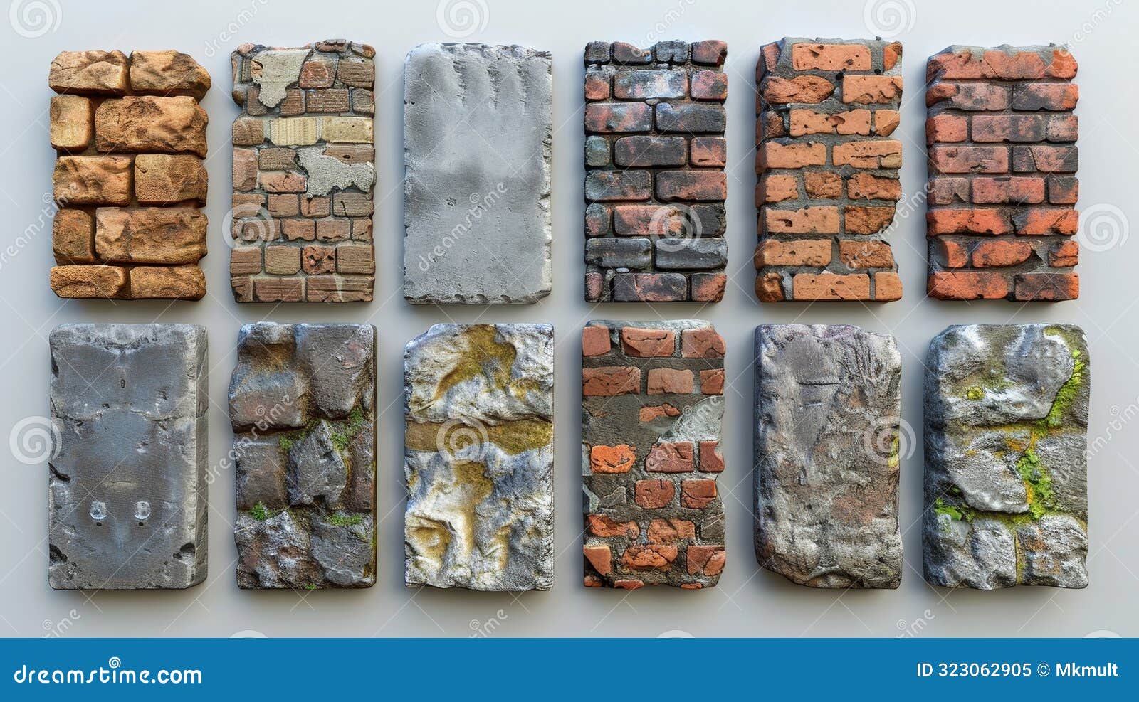 Collection of Stylized Brick Textures Stock Image - Image of rustic ...