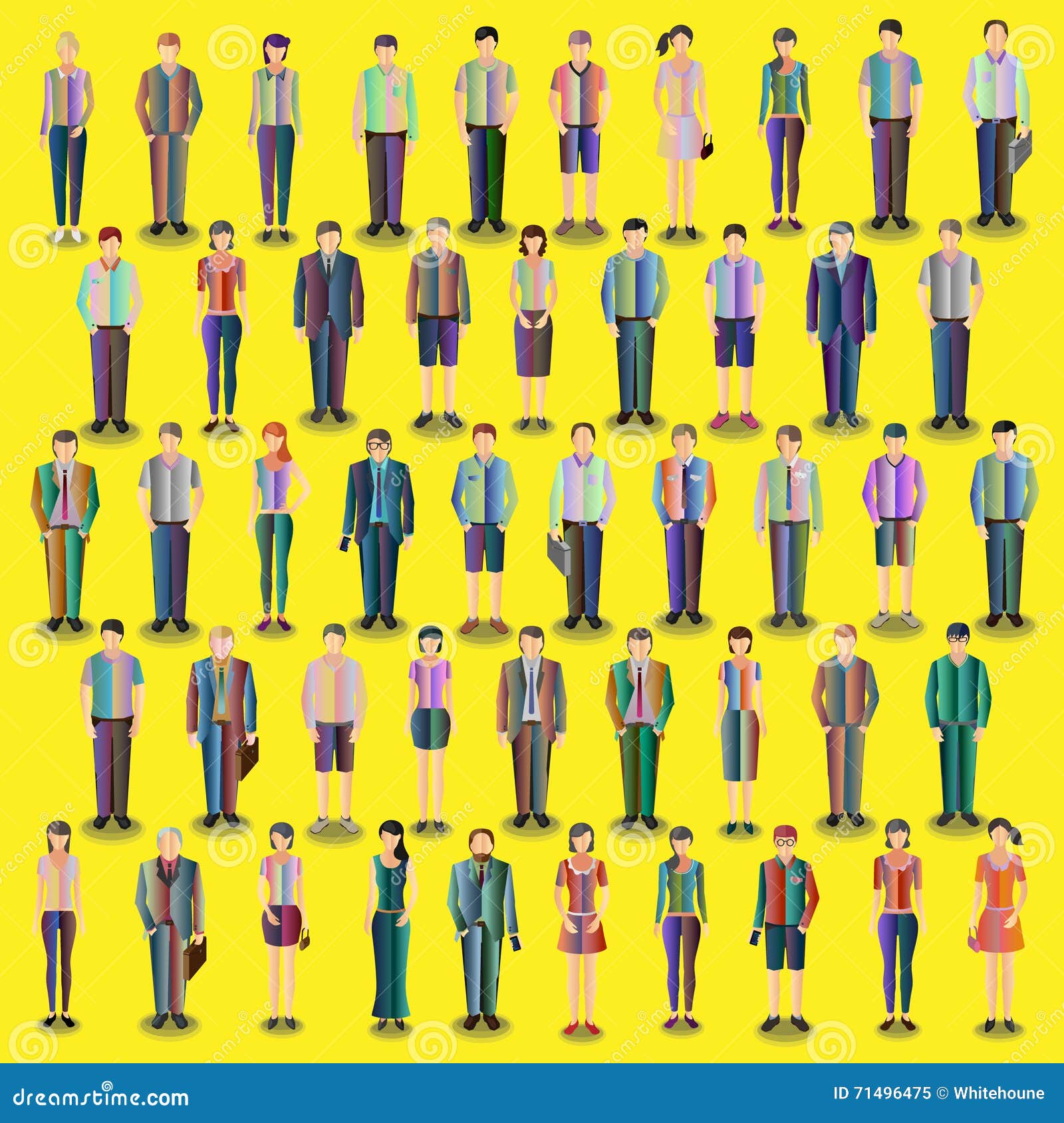 Collection of Stylized People Stock Vector - Illustration of casual ...