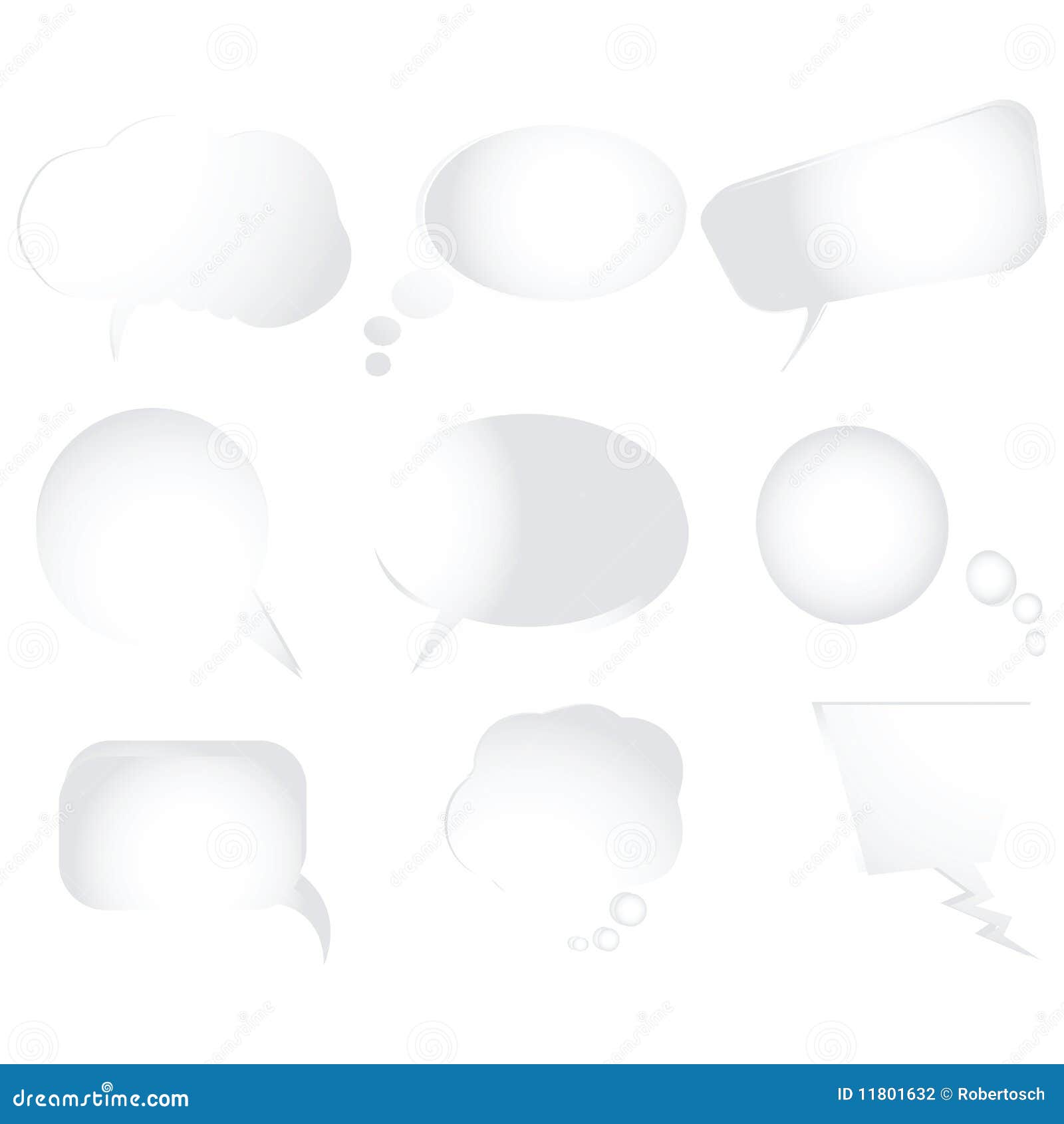 Collection of Stylized Text Bubbles Stock Vector - Illustration of ...