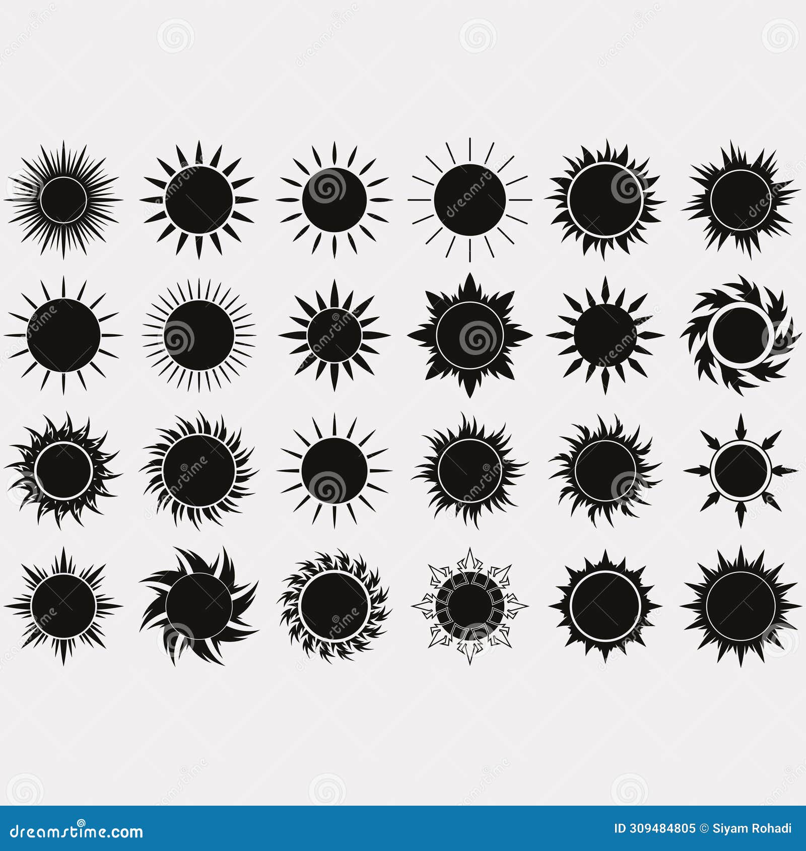 Collection of sun logos stock vector. Illustration of bright - 309484805