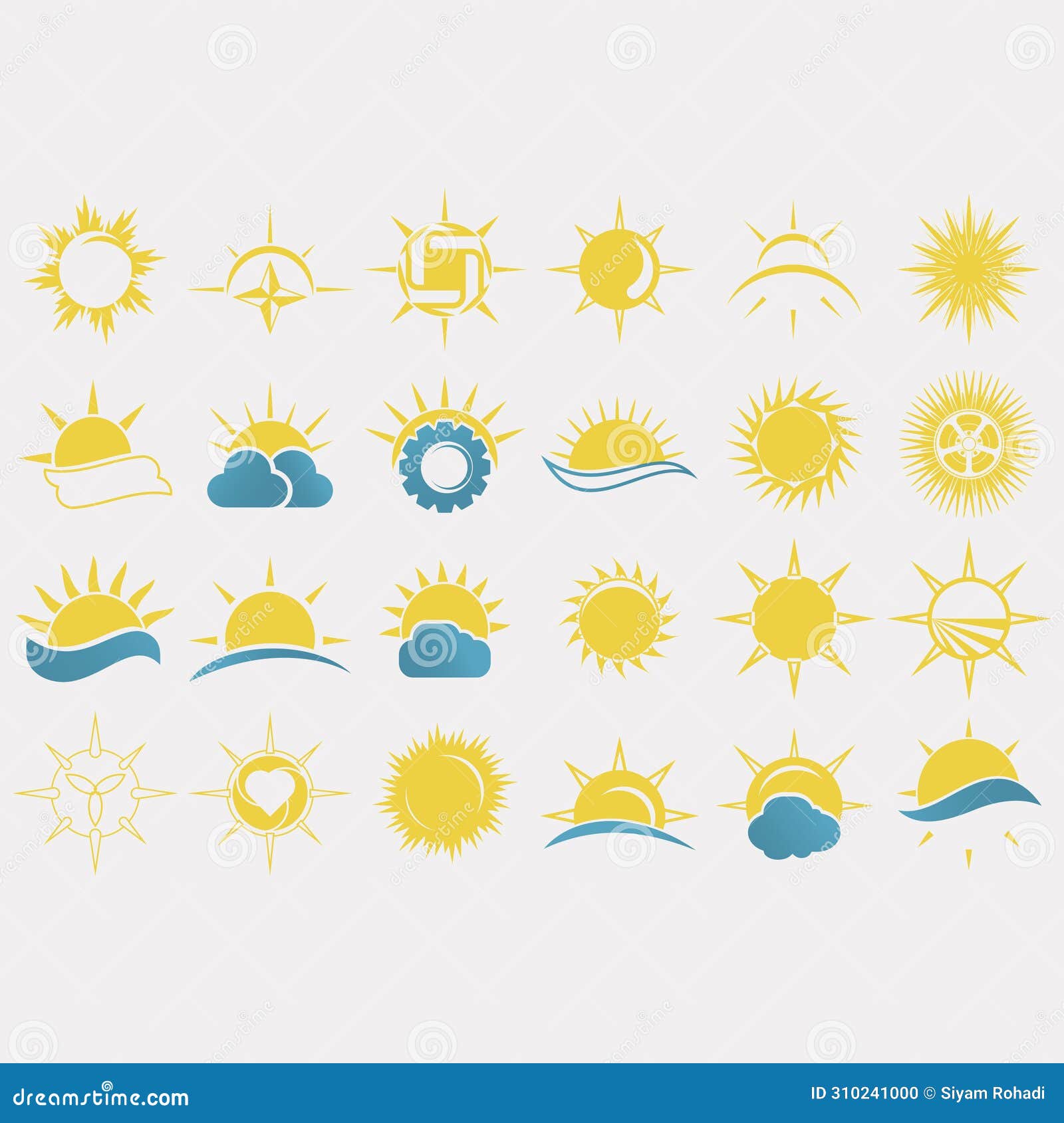Collection of sun logos stock vector. Illustration of heat - 310241000