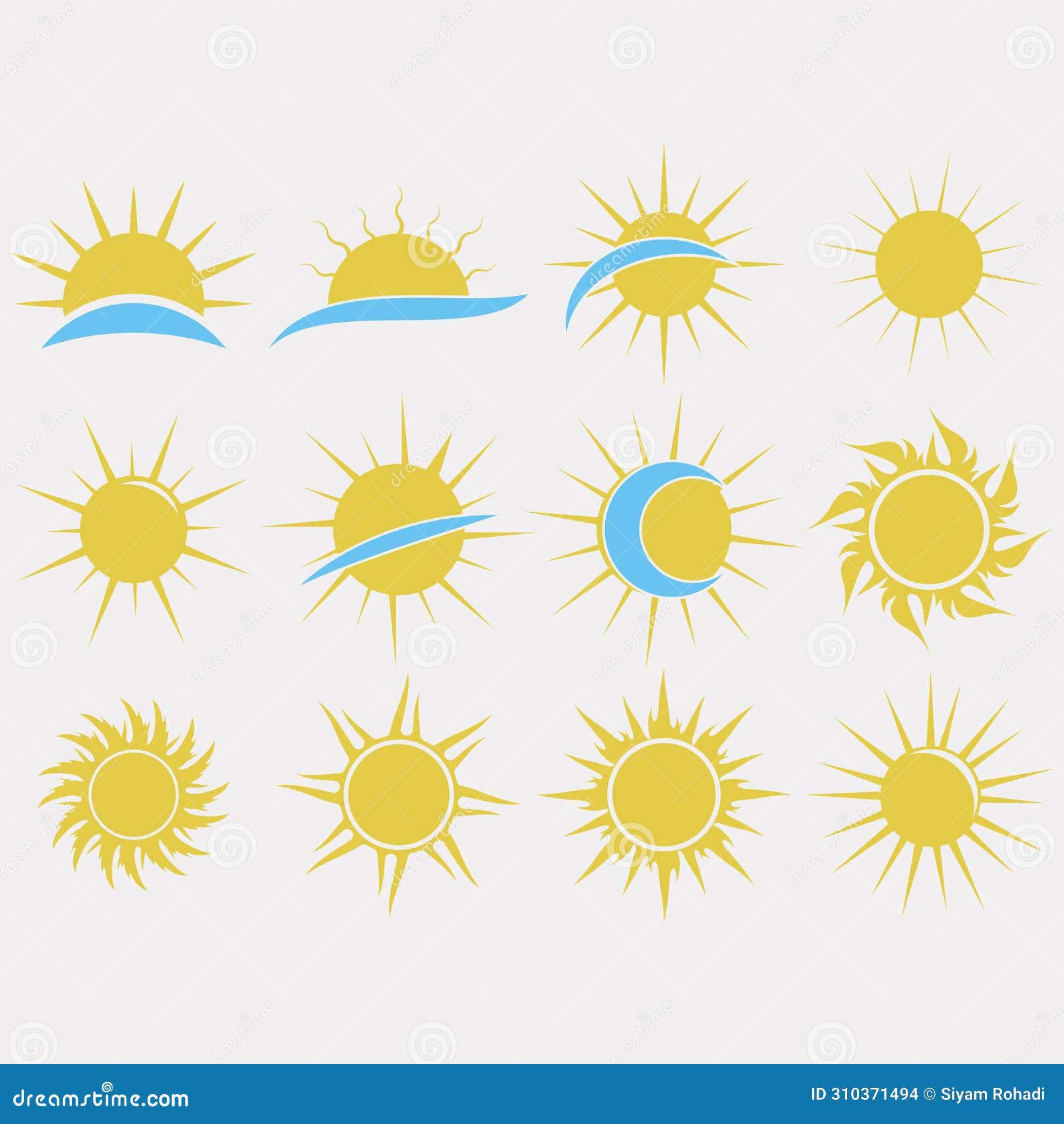 Collection of sun logos stock vector. Illustration of bright - 310371494