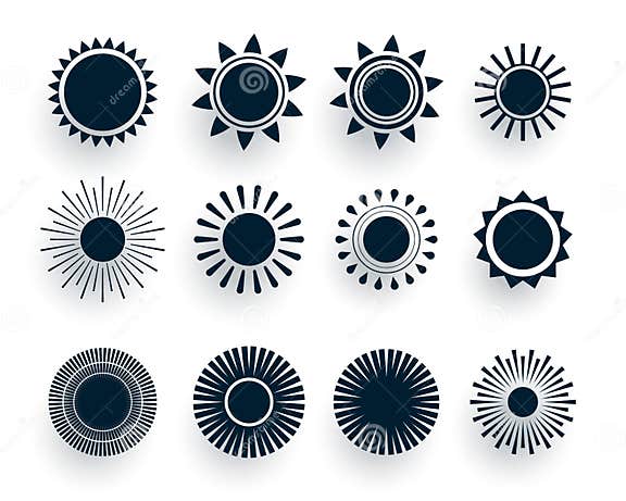Collection of Sunburst Sign Silhouette Design Stock Vector ...