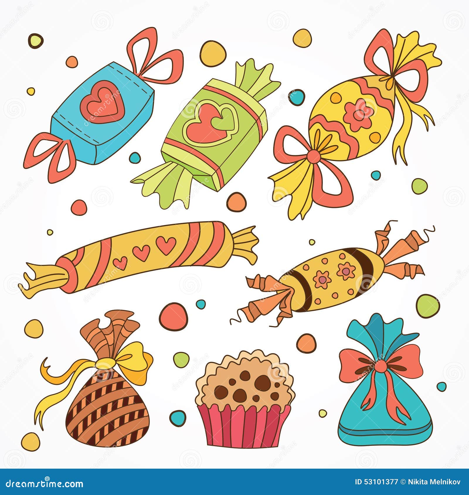 Collection of sweets stock vector. Illustration of design - 53101377