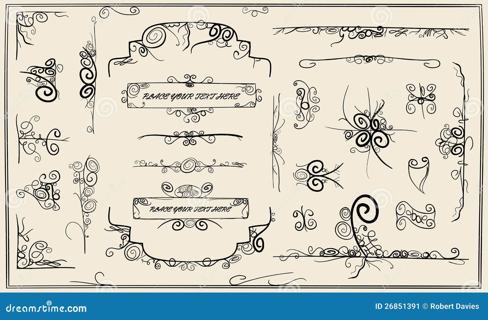 Collection of Swirly Design Stock Illustration - Illustration of sketch ...