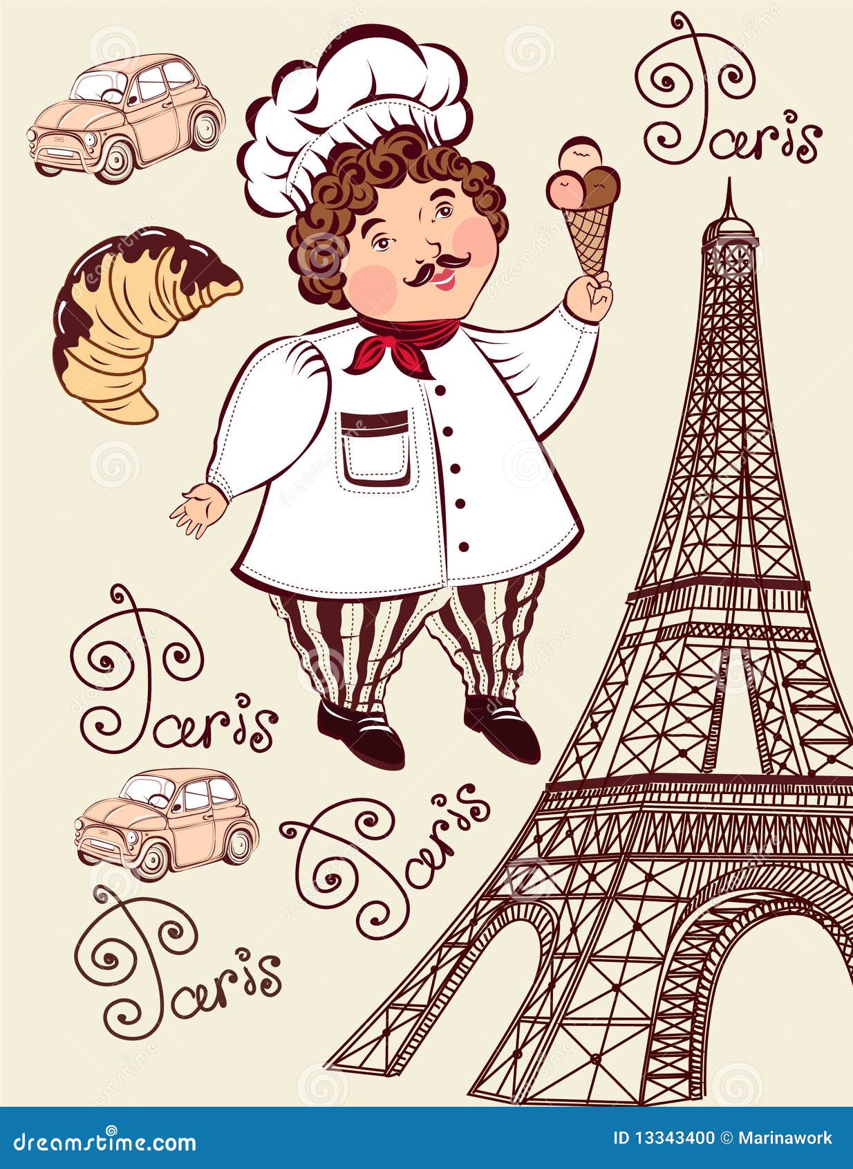 Set Of Symbols Of Paris Cartoon Vector | CartoonDealer.com #14738037