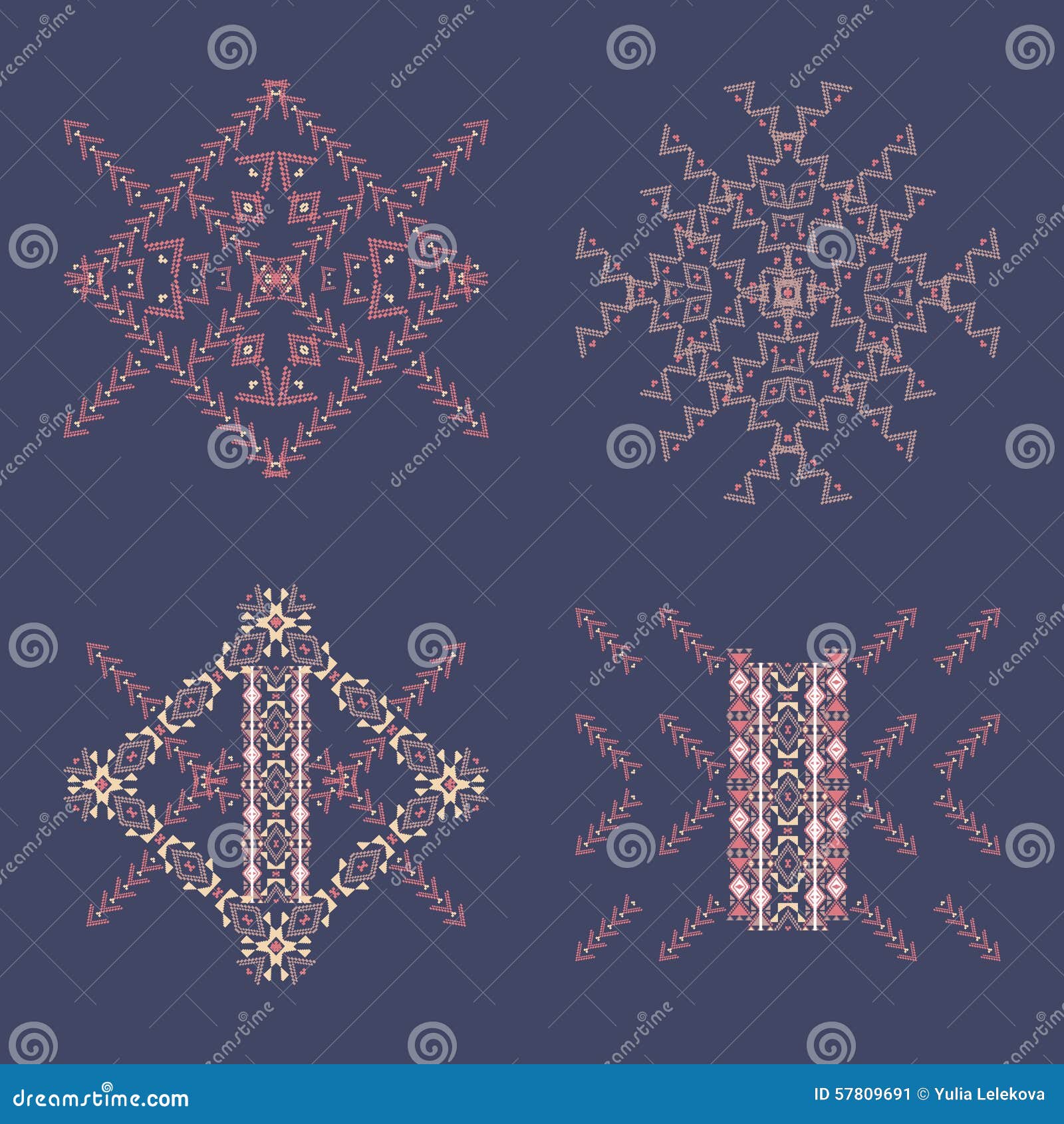 Collection of Symmetric Elements for Design and Fashion in Ethnic Style ...