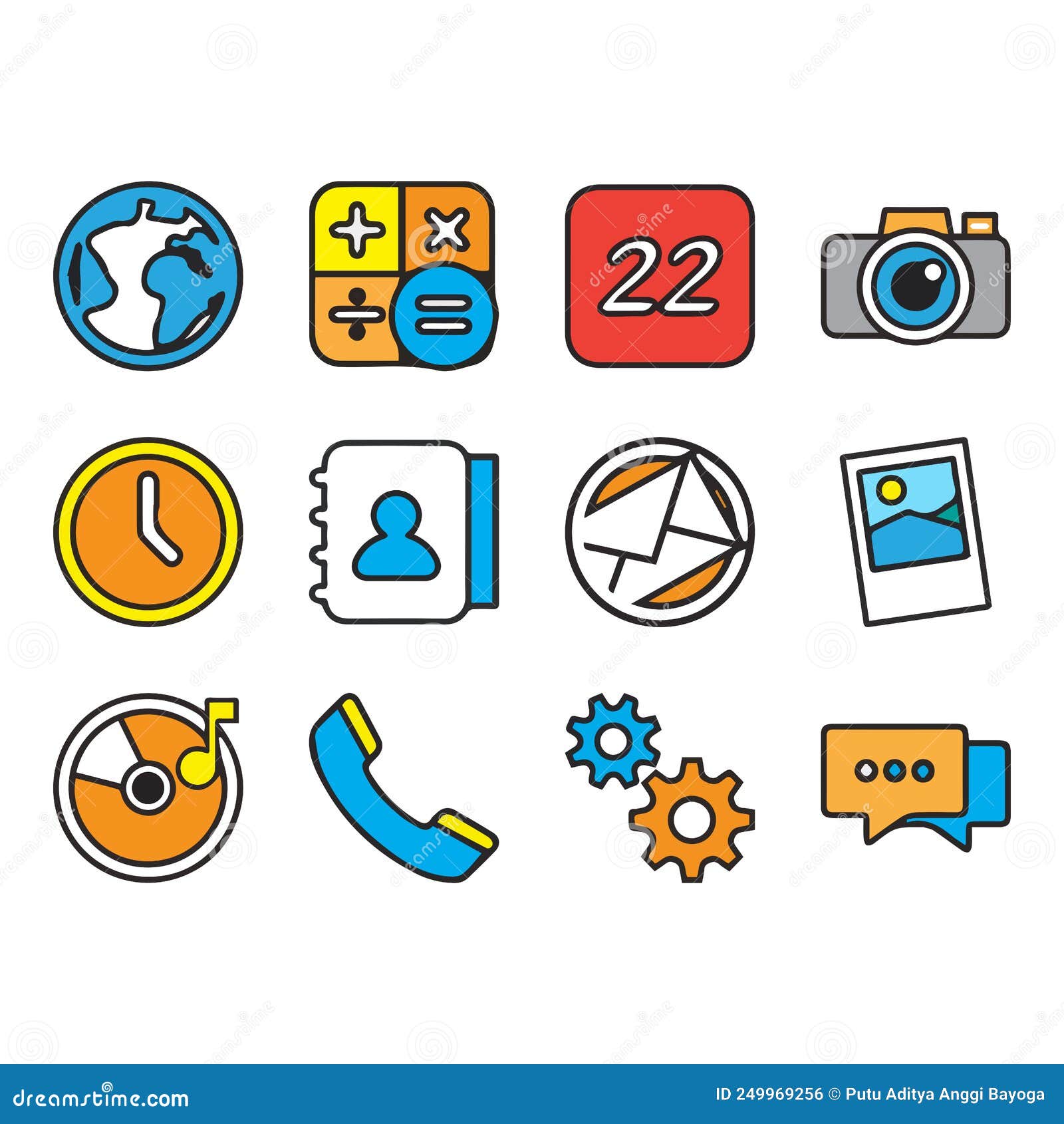 System apps icon set stock vector. Illustration of design - 249969256