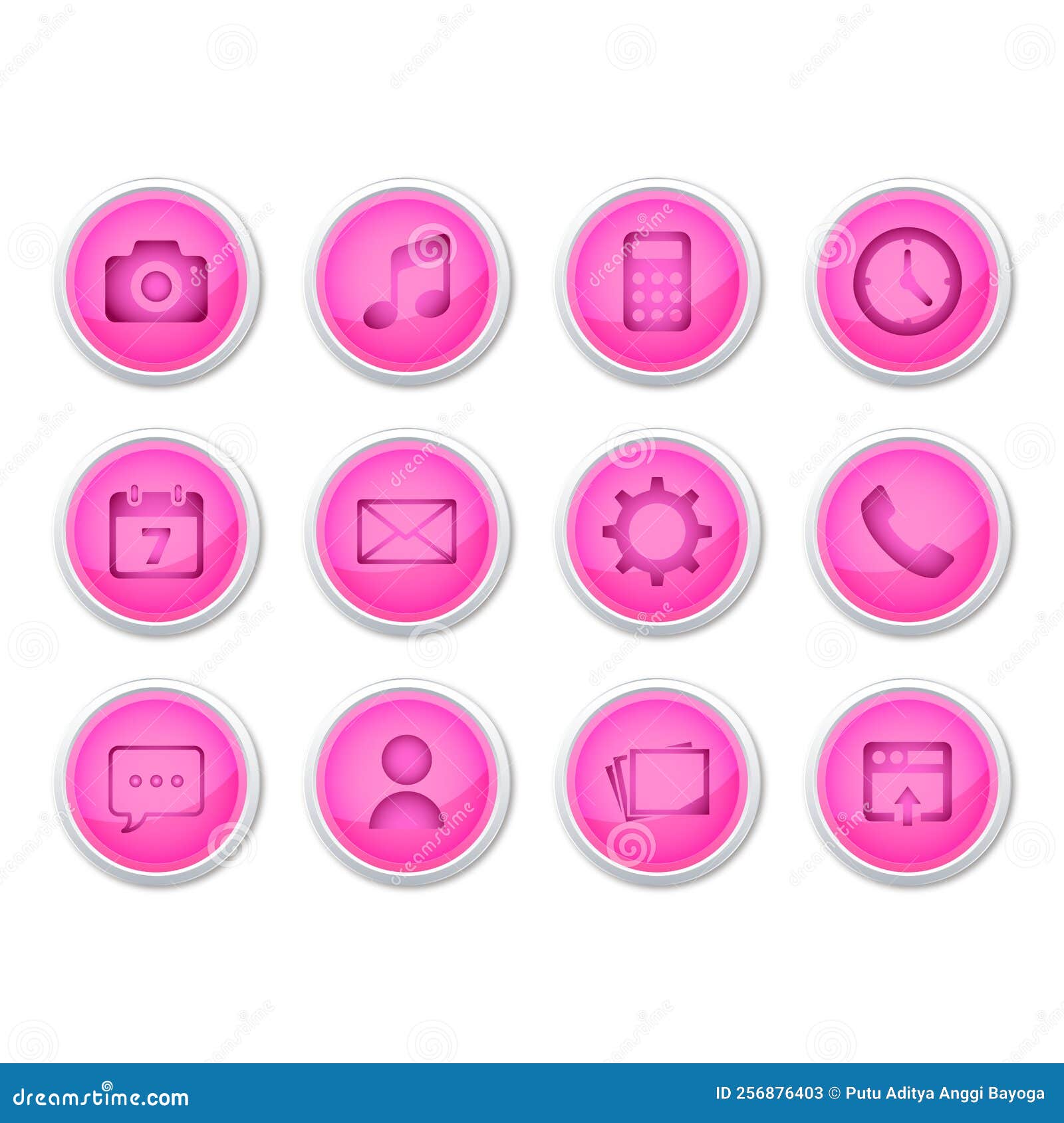 System apps icon set stock vector. Illustration of pink - 256876403