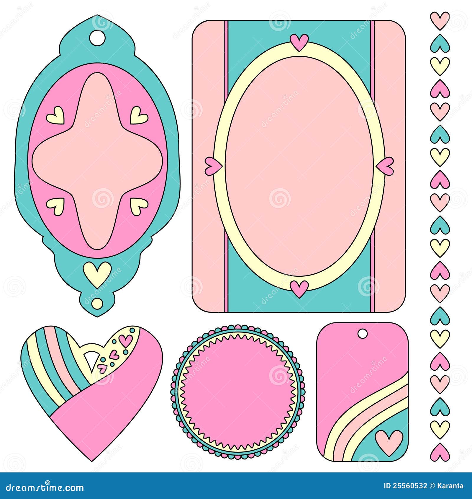 Collection with Tags, Labels, Heart and Trim Stock Illustration ...