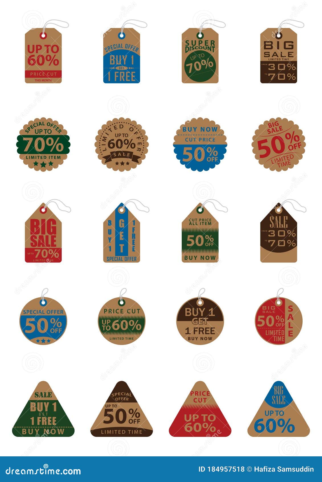 Collection of Tags and Labels. Vector Illustration Decorative ...