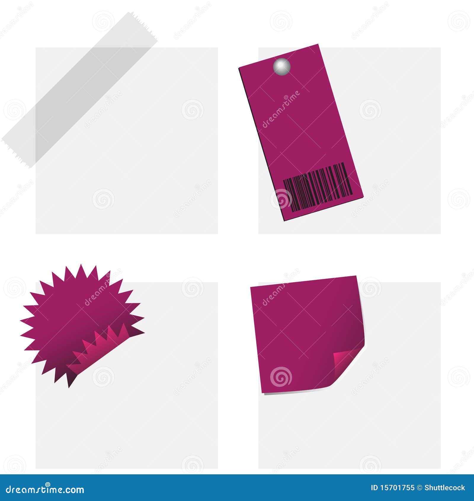 Collection of Tags and Notes Stock Illustration - Illustration of curl ...