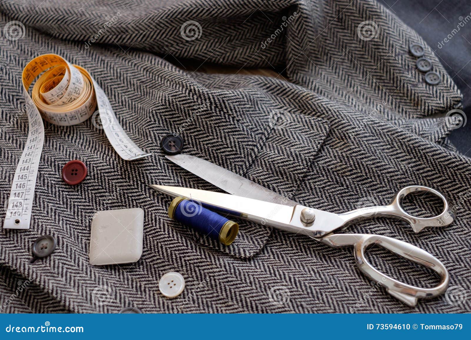 Collection of tailor tools stock photo. Image of industry - 73594610