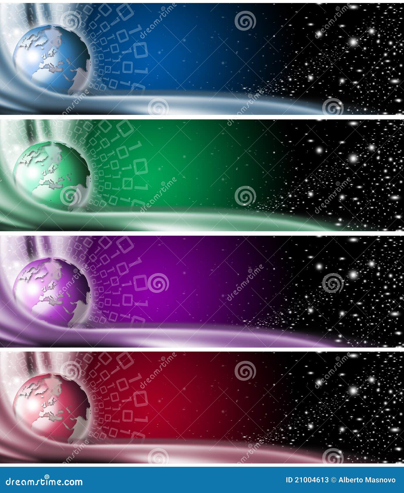 Collection of Technological Banners Stock Illustration - Illustration ...