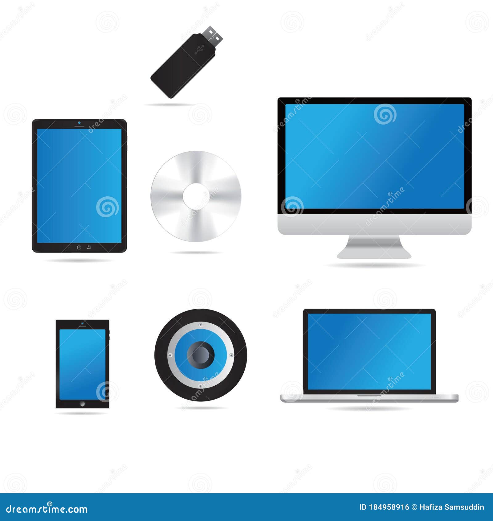 Collection of Technology Devices. Vector Illustration Decorative ...