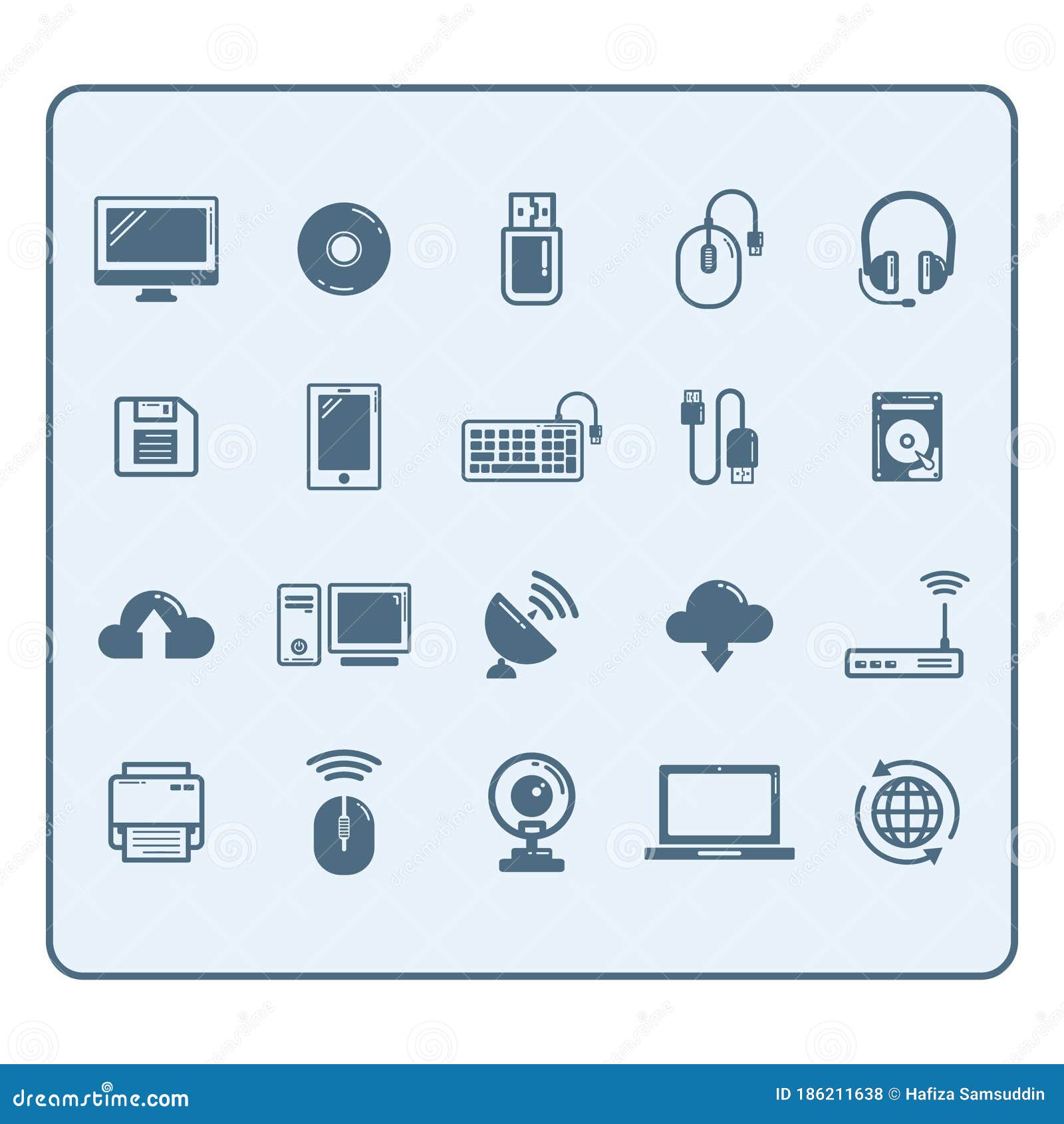 Collection of Technology Devices. Vector Illustration Decorative Design ...