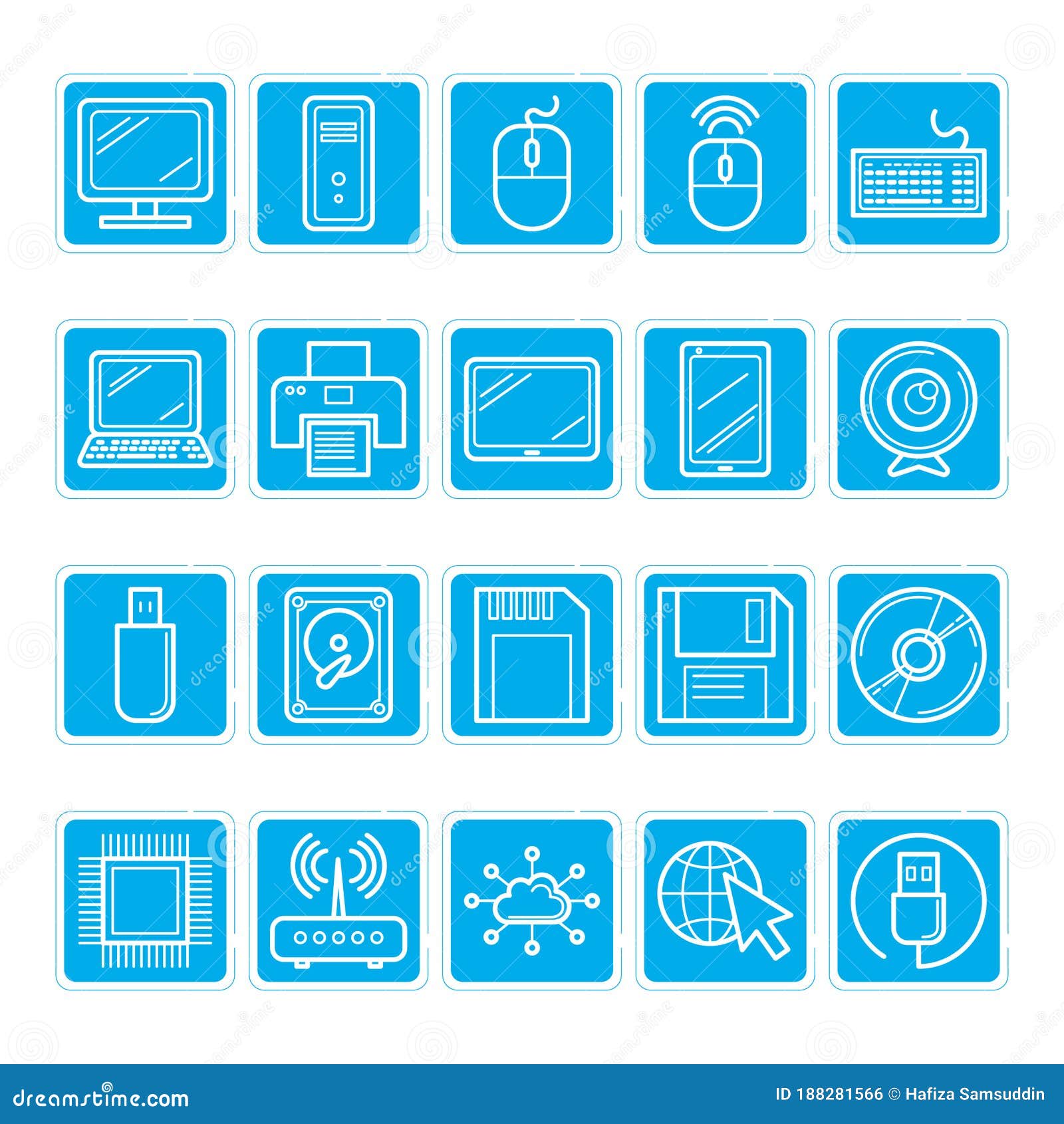 Collection of Technology Devices. Vector Illustration Decorative Design ...