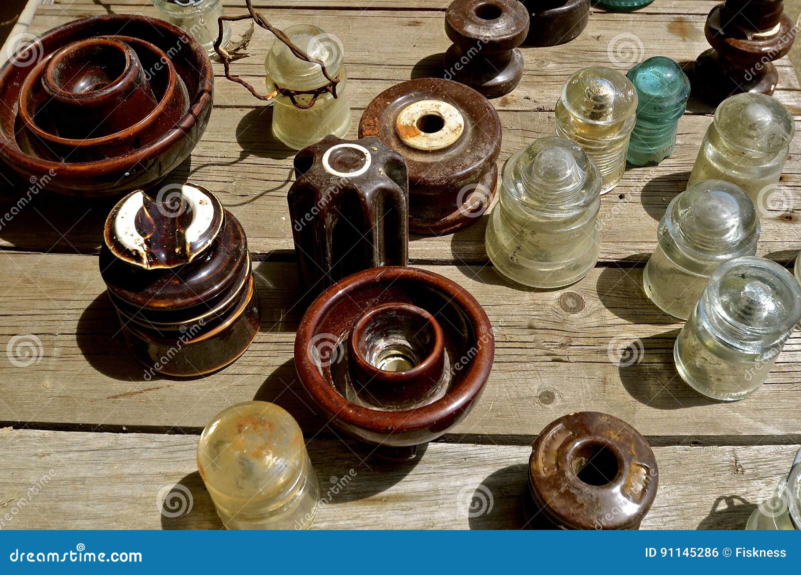 Collection of Telephone Insulators Stock Photo - Image of historic ...