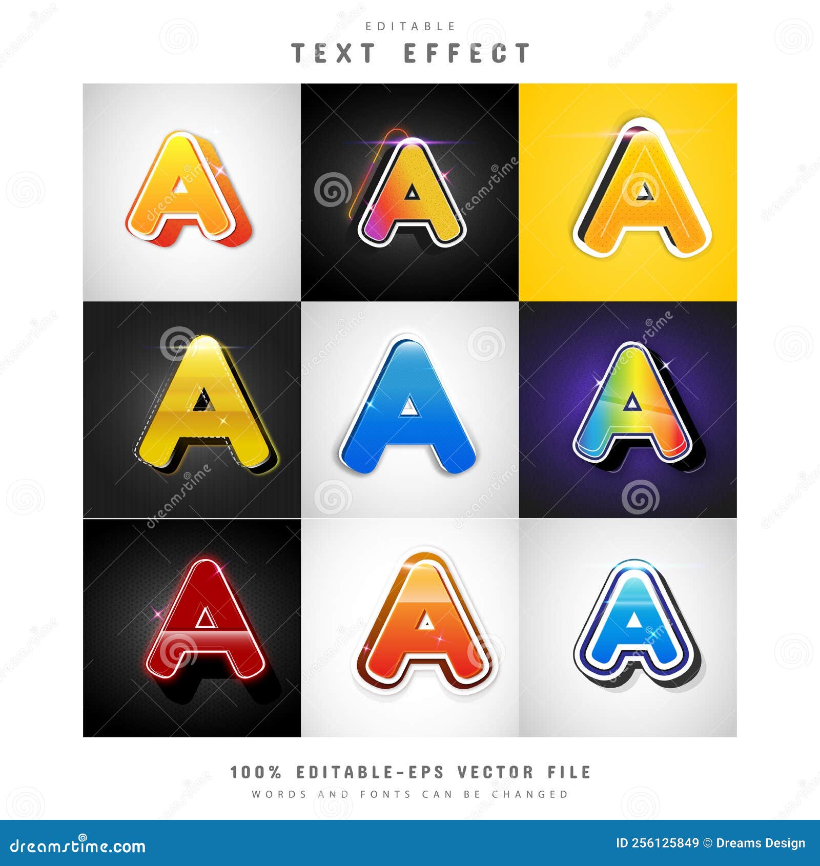Collection of Text Effect Vector Designs Stock Vector - Illustration of ...