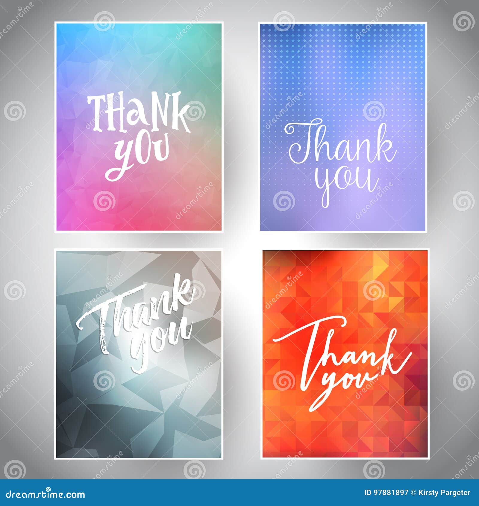 Collection of Thank You Cards Stock Vector - Illustration of thank ...