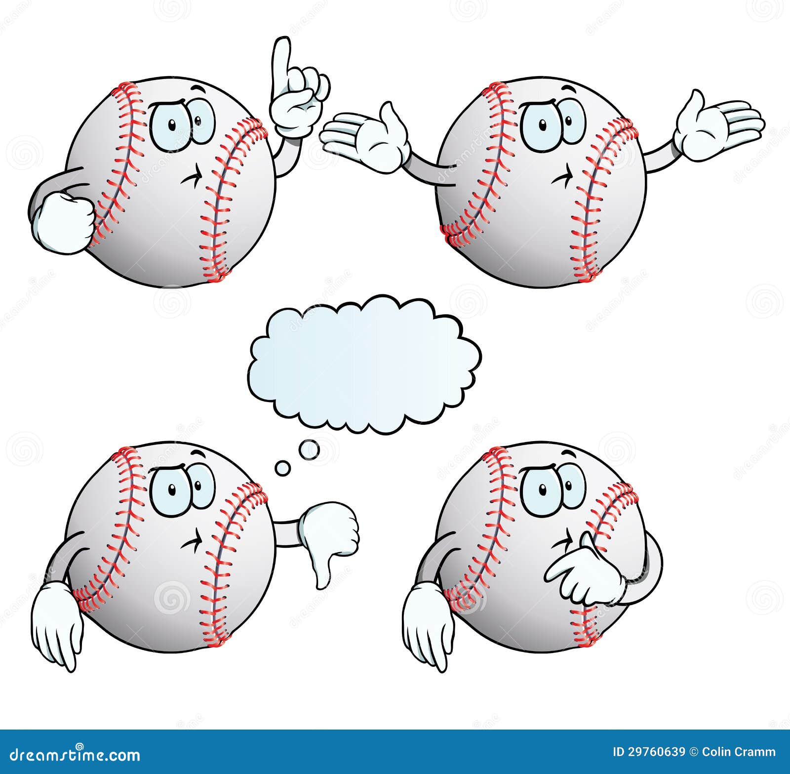 Thinking baseball set stock vector. Illustration of fingers - 29760639