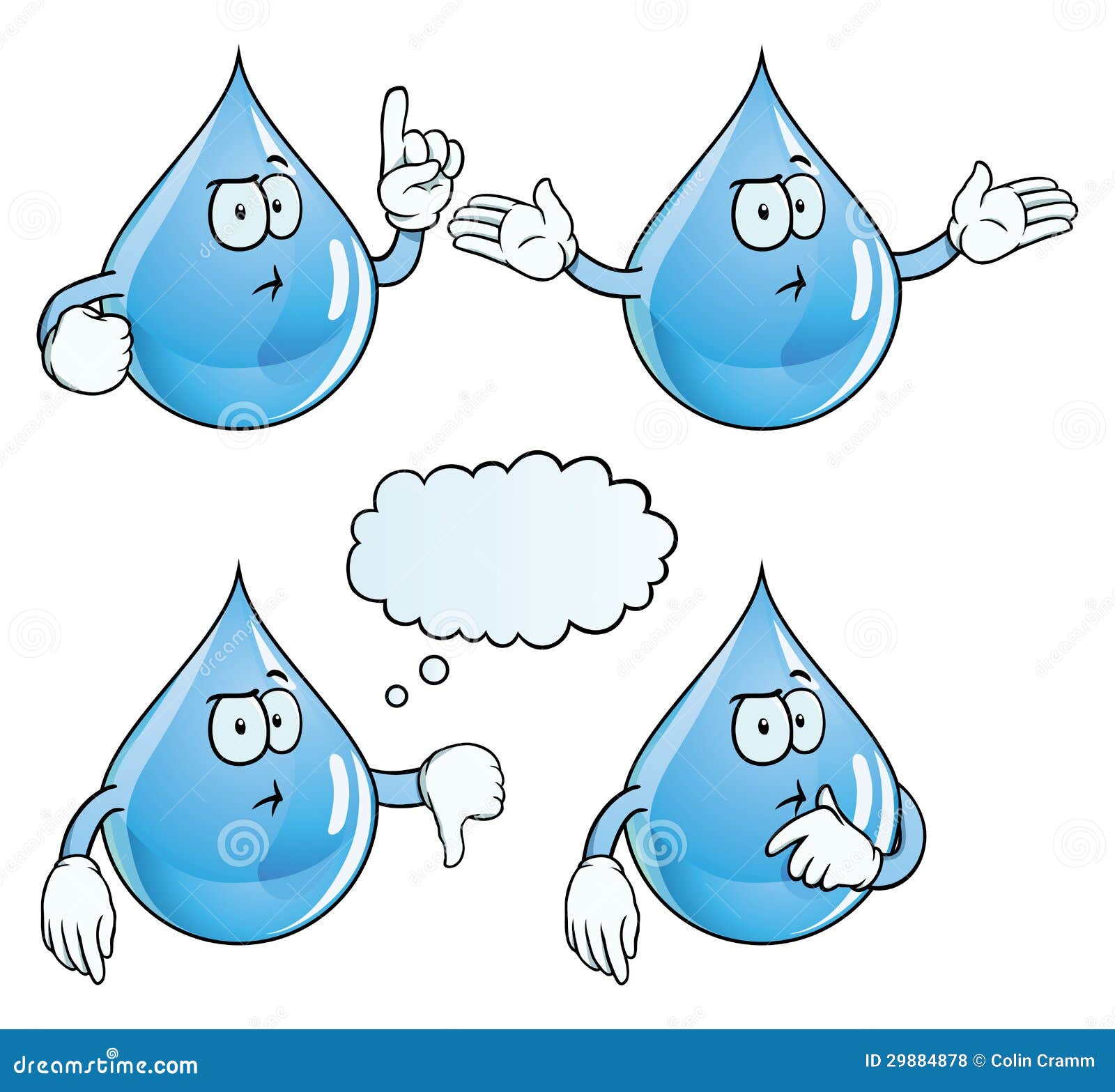 Thinking water drop set stock vector. Illustration of face - 29884878
