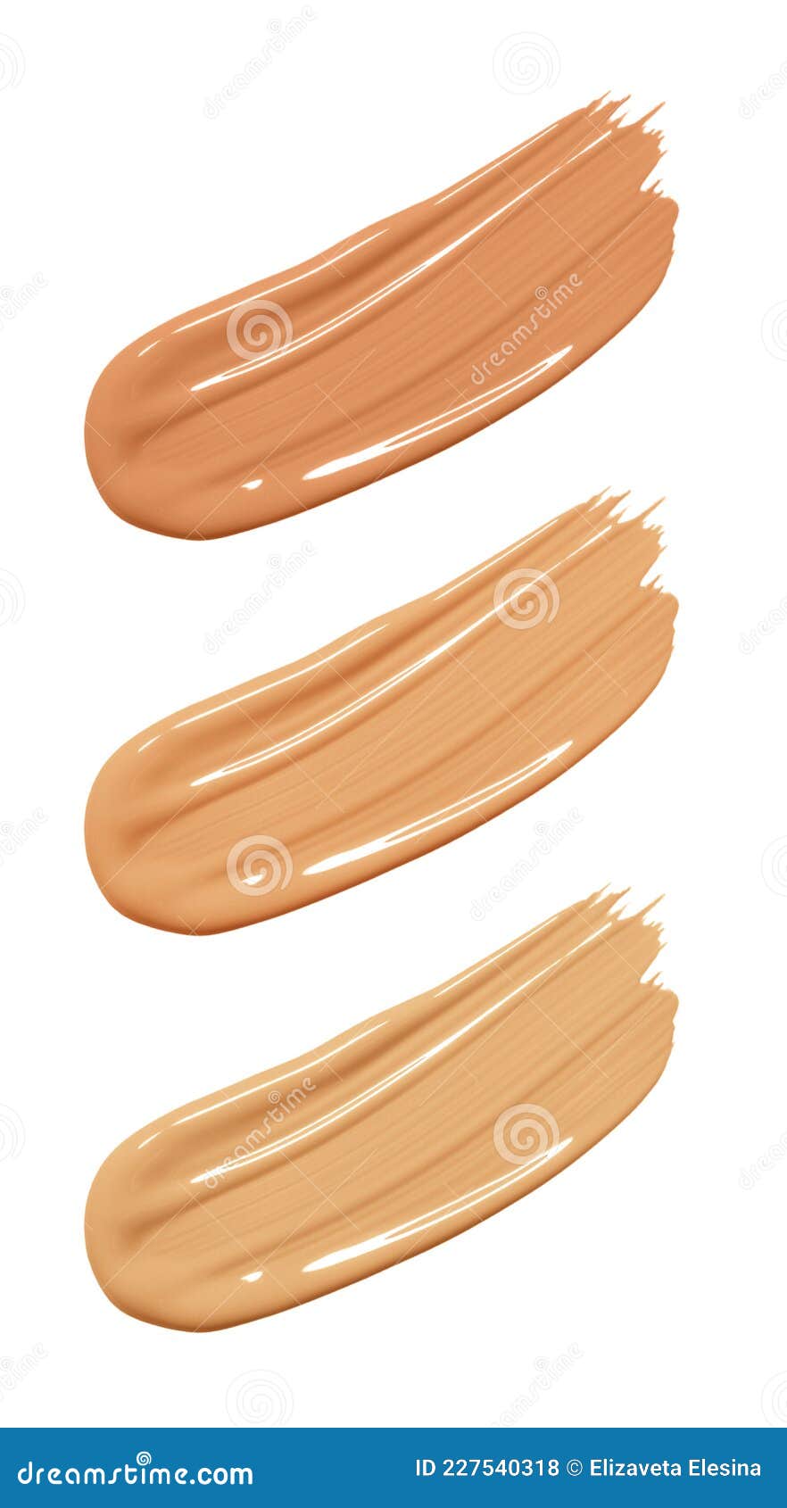 Collection of Three Different Tones Bb Cream Swatch Sample Isolated on ...