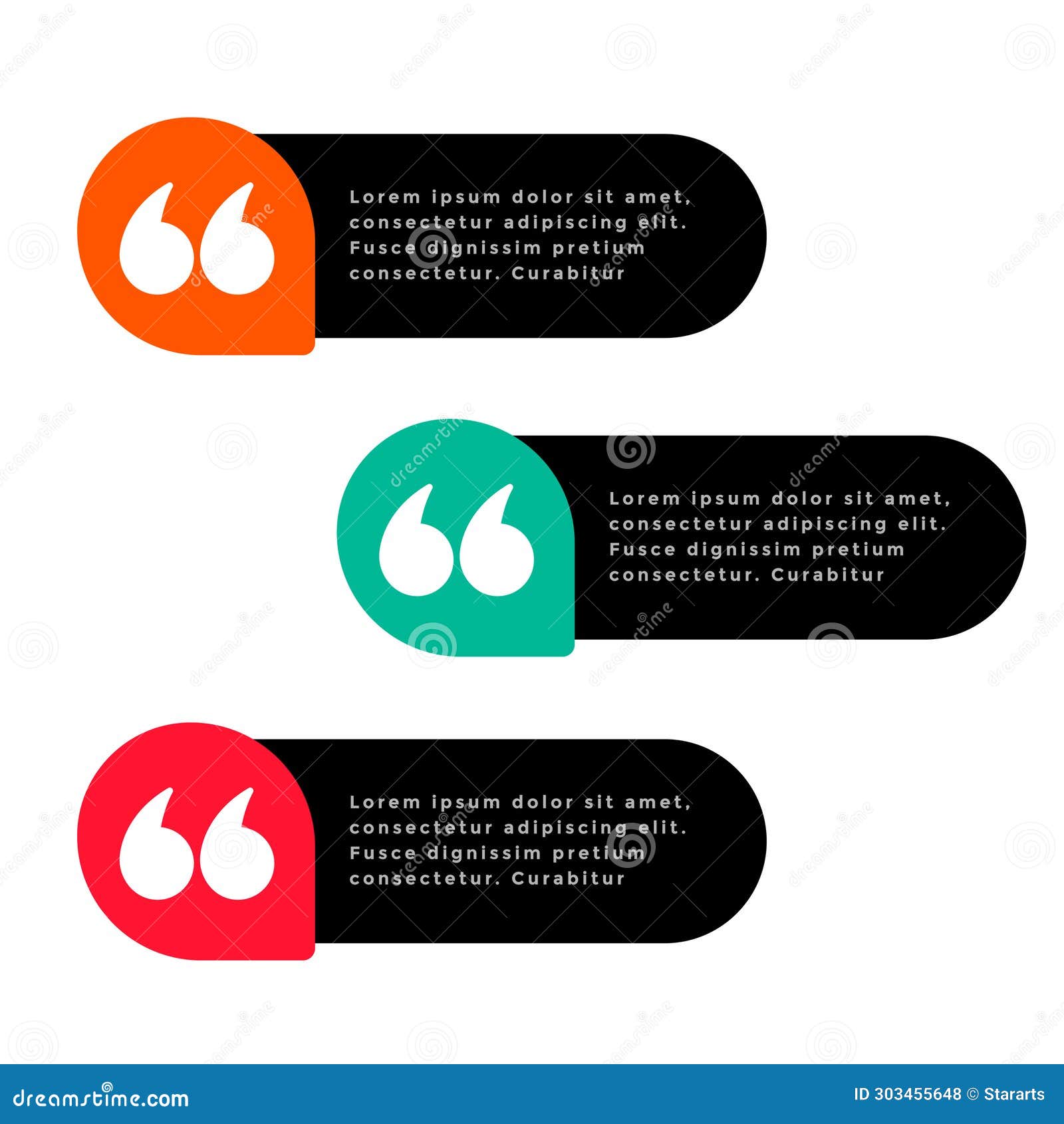 Collection of Three Double Inverted Comma Template for Social Media ...